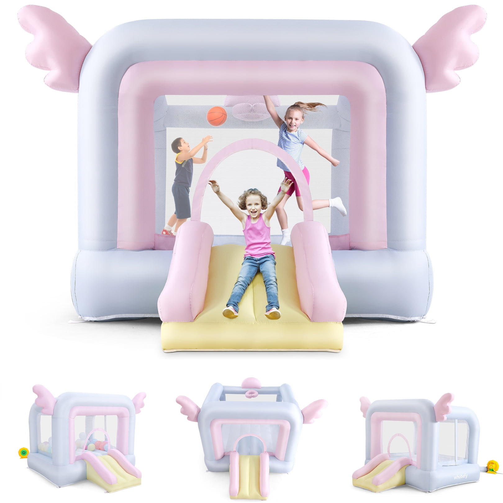 Veeboto Inflatable Bounce House, Kid's Bouncy House with Angel Wings ...