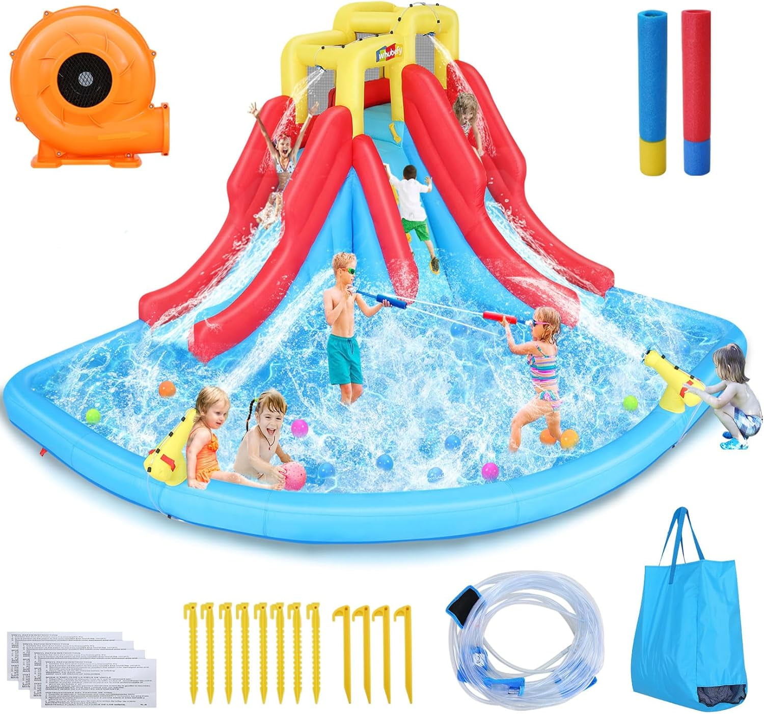 Veeboto Inflatable Water Slide for Toddlers, Bounce House with Pool ...