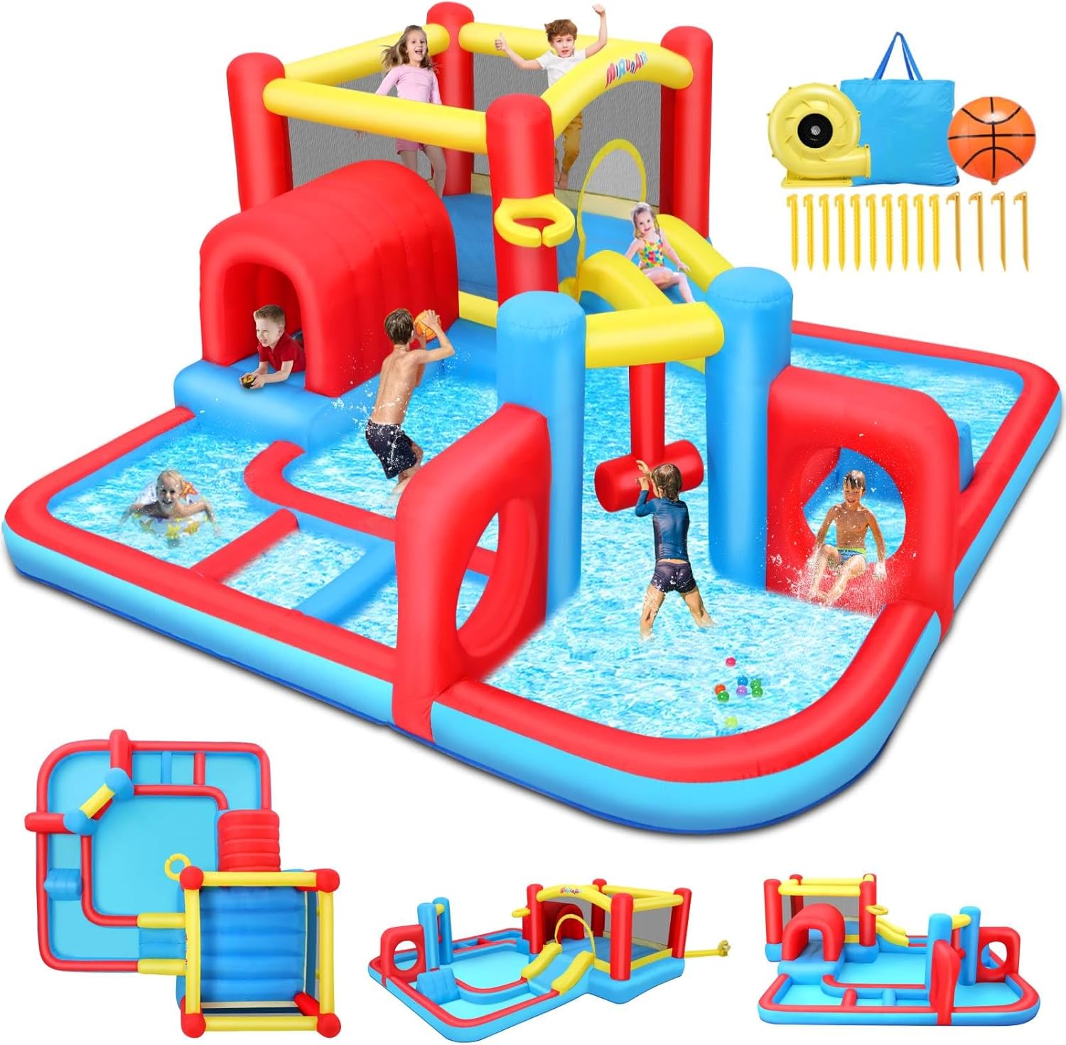Pro-Racer Bouncy Slide, Inflatable Outdoor Jumper, Kids Play Bouncer ...