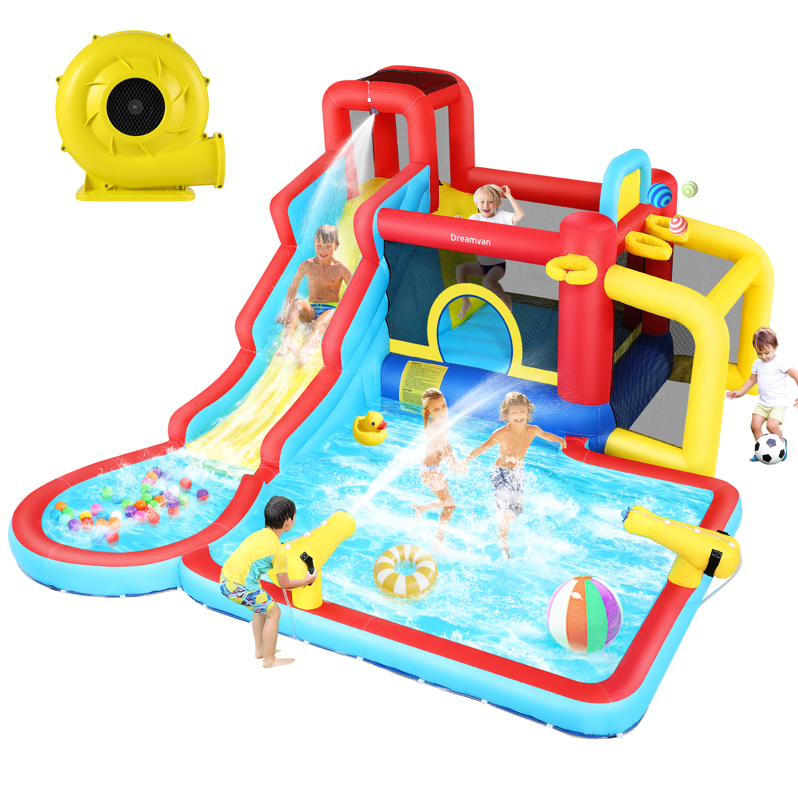 Magic Time Mega Tornado Twist Outdoor Inflatable Kids Water Park with ...