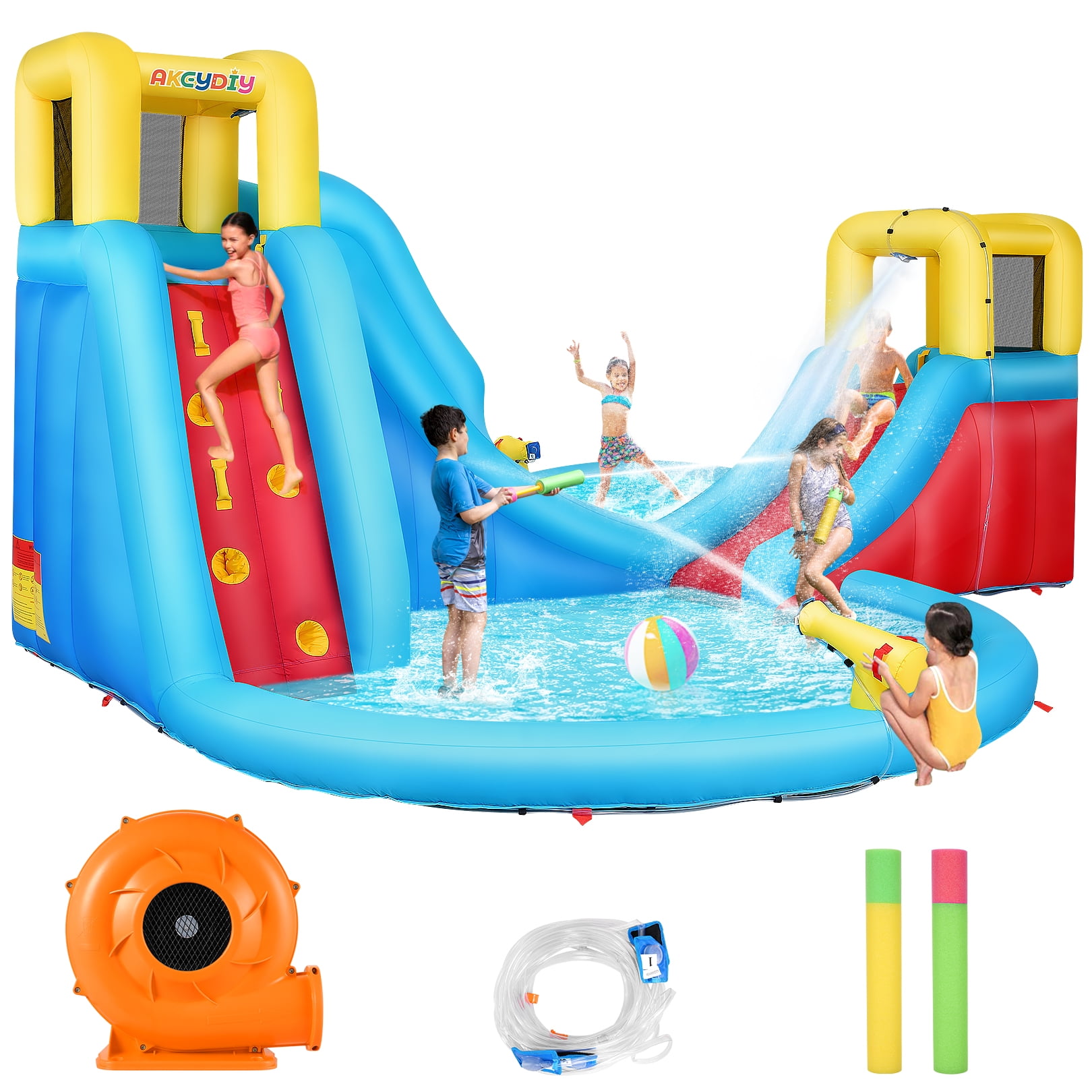 Veeboto Inflatable Water Slide with 520W Powerful Blower, 15.5X14.5FT ...