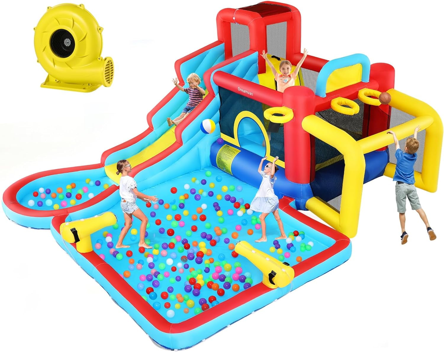 Veeboto Inflatable Water Slide with Dual Slides, Bounce House with ...