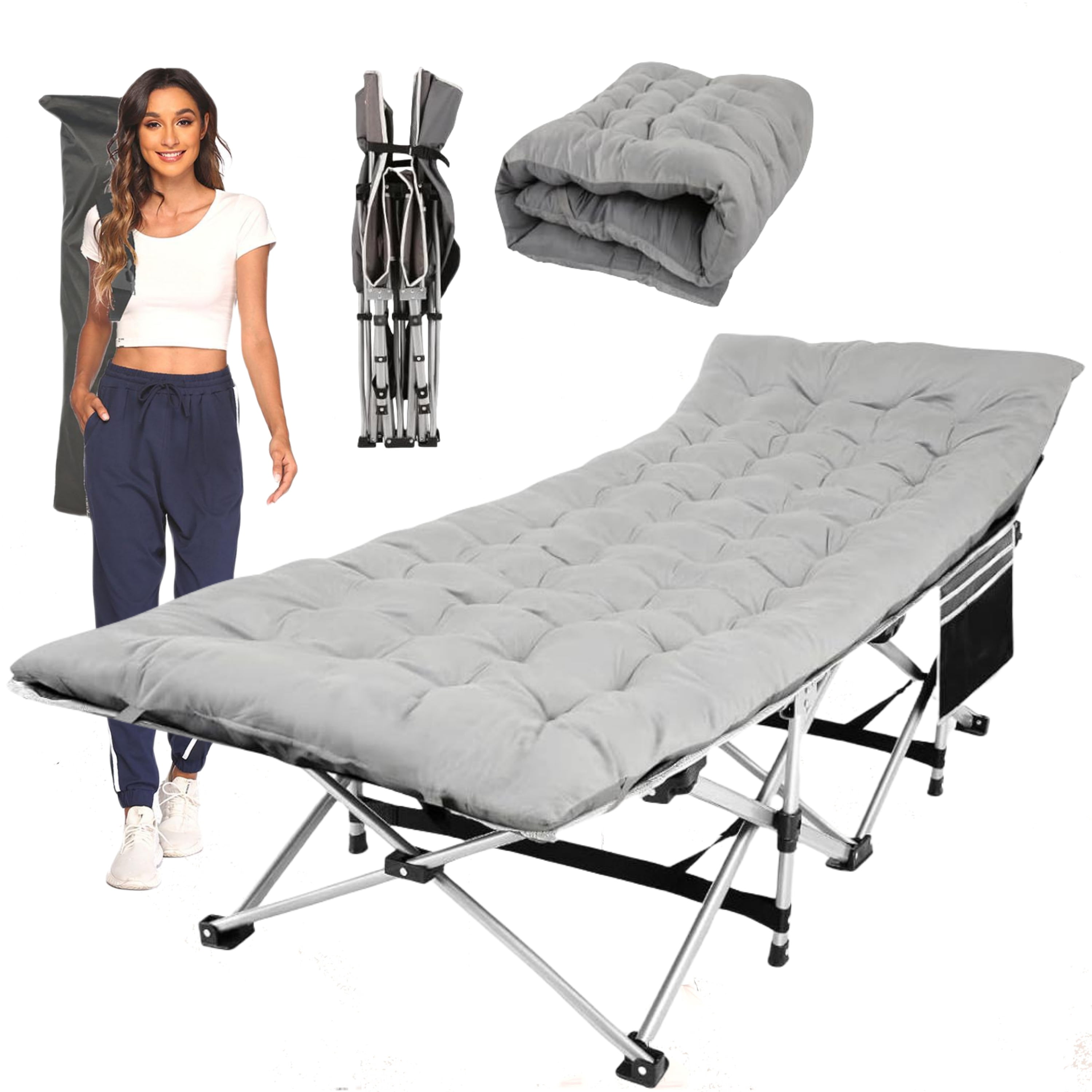 Veeboto Portable Folding Bed for Adults, Rollaway Guest Bed Sleeping ...