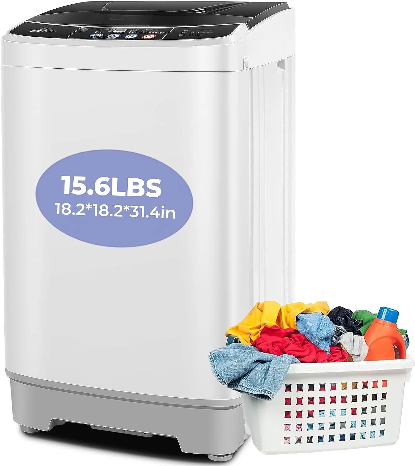 Veeboto Portable Washing Machine,15.6 lbs Full Automatic Washing ...
