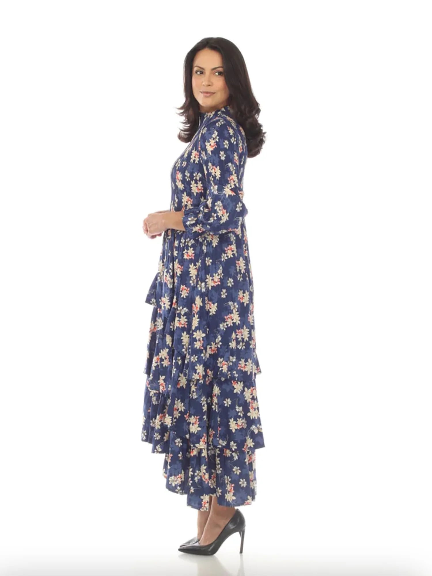 Veeca Long Sleeve Multi-Layer Dress - Walmart.com