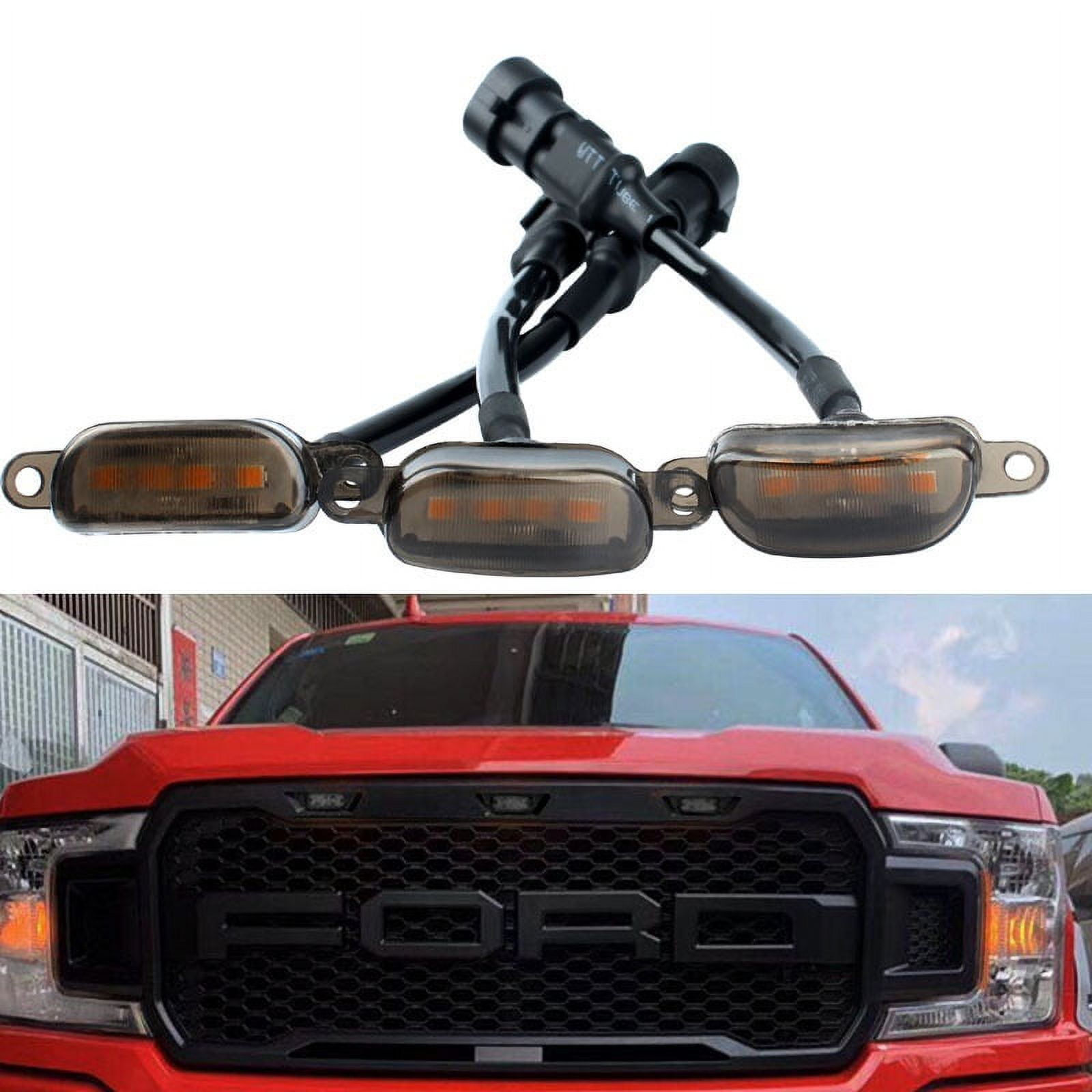 Veecome 3Pcs Auto Front Grille LED Lights for 2004-2019 ford F150 F250 F350 Raptor - Walmart.com