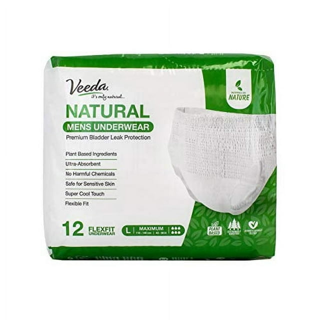 Veeda Natural Premium Incontinence Underwear for Men, for Bladder ...