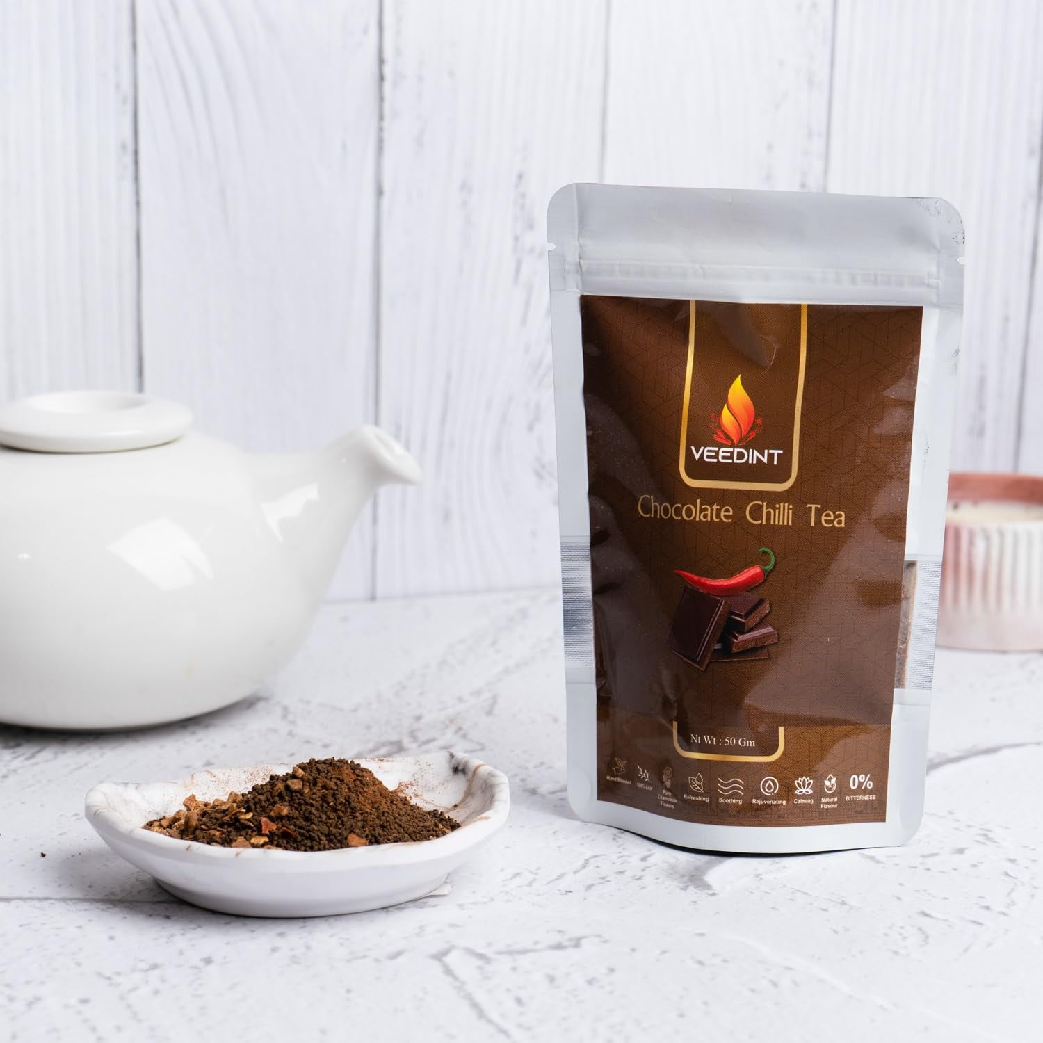Veedint Chocolate Chilli Tea, 25 Serving, Hand Blend, Unique Blend ...