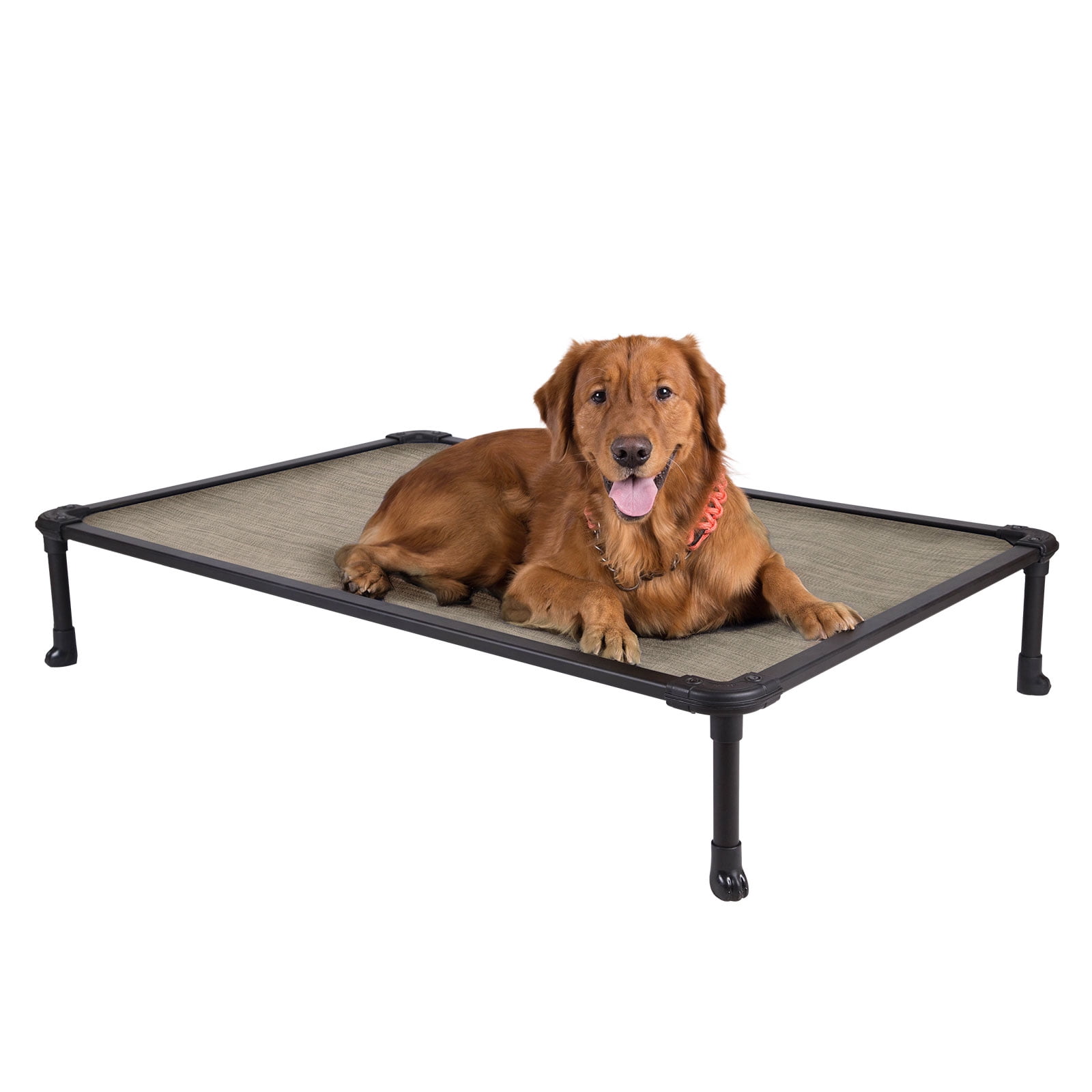 Veehoo X-Large Chew Proof Elevated Dog Bed, Cooling Mesh Pet Cot for ...