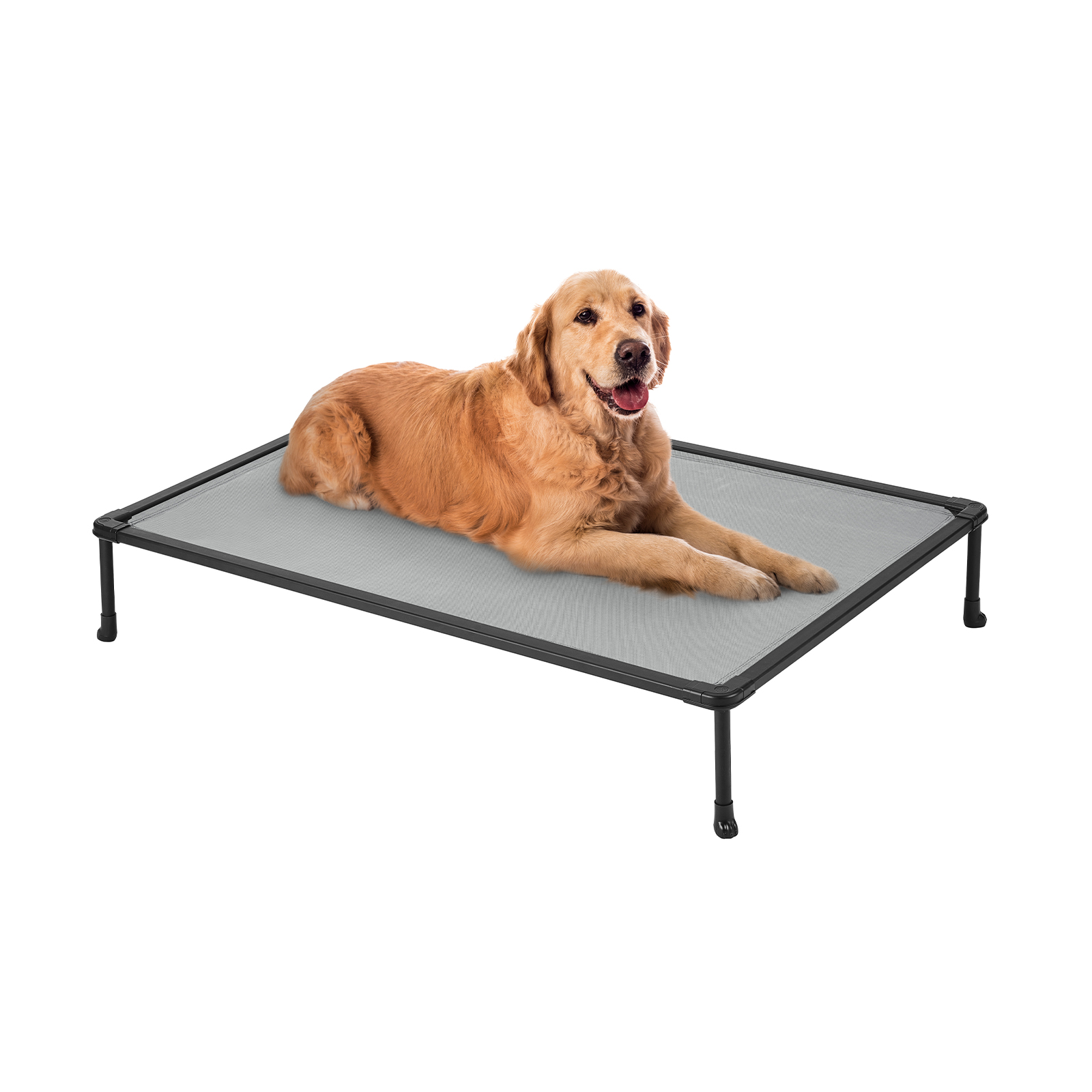 Veehoo Chewproof Dog Bed, Cooling Raised Dog Cots with Black Metal ...