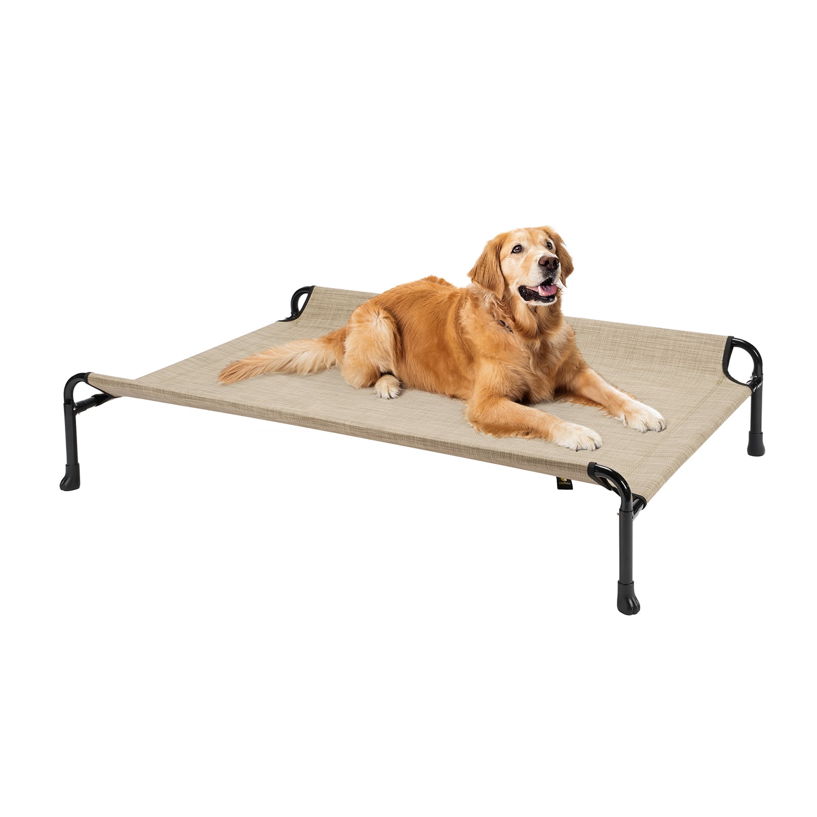 Veehoo Cooling Elevated Dog Bed with Guardrail, Teslin Mesh, Camping ...