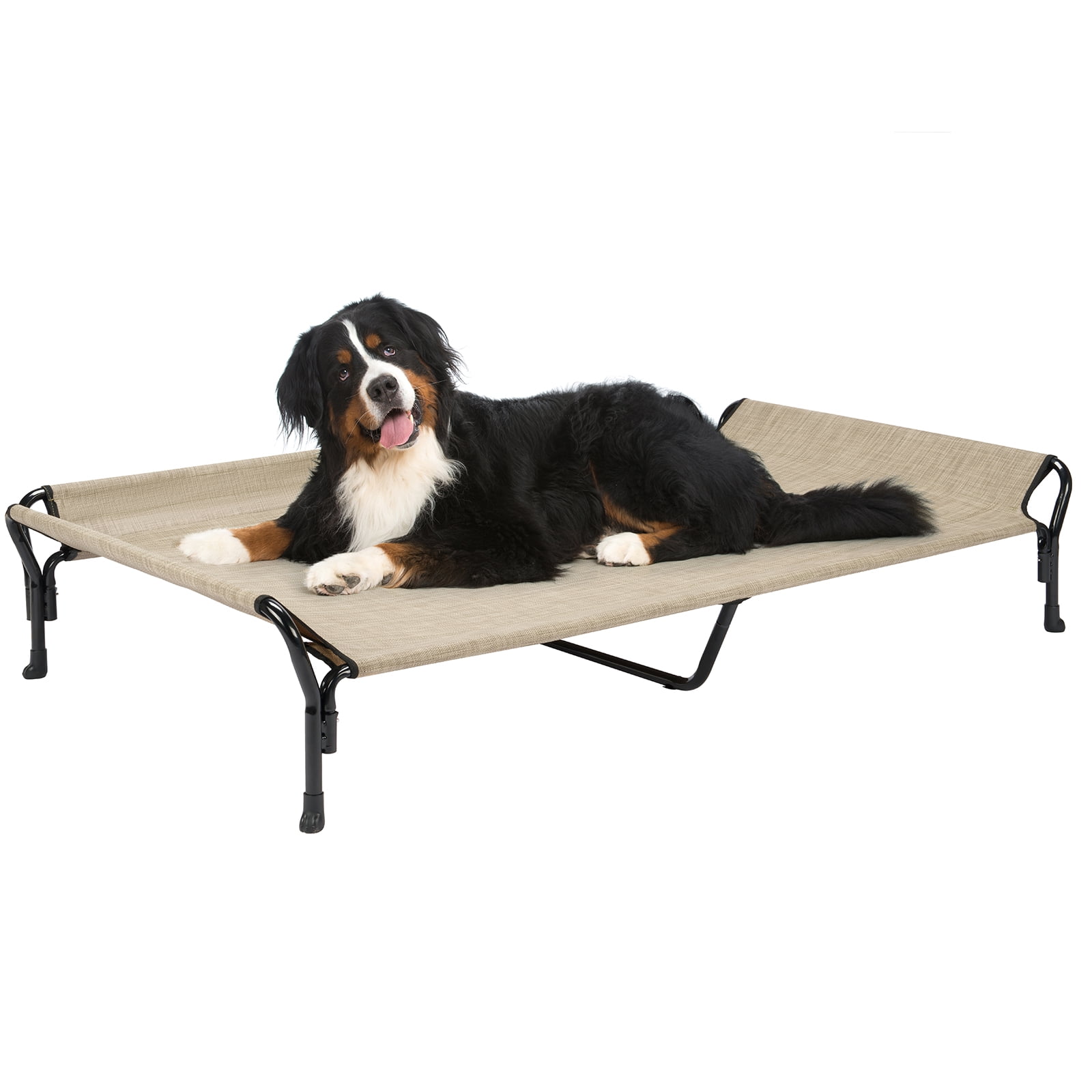 Veehoo Cooling Elevated Dog Bed with Guardrail & Slope Headrest, Teslin ...
