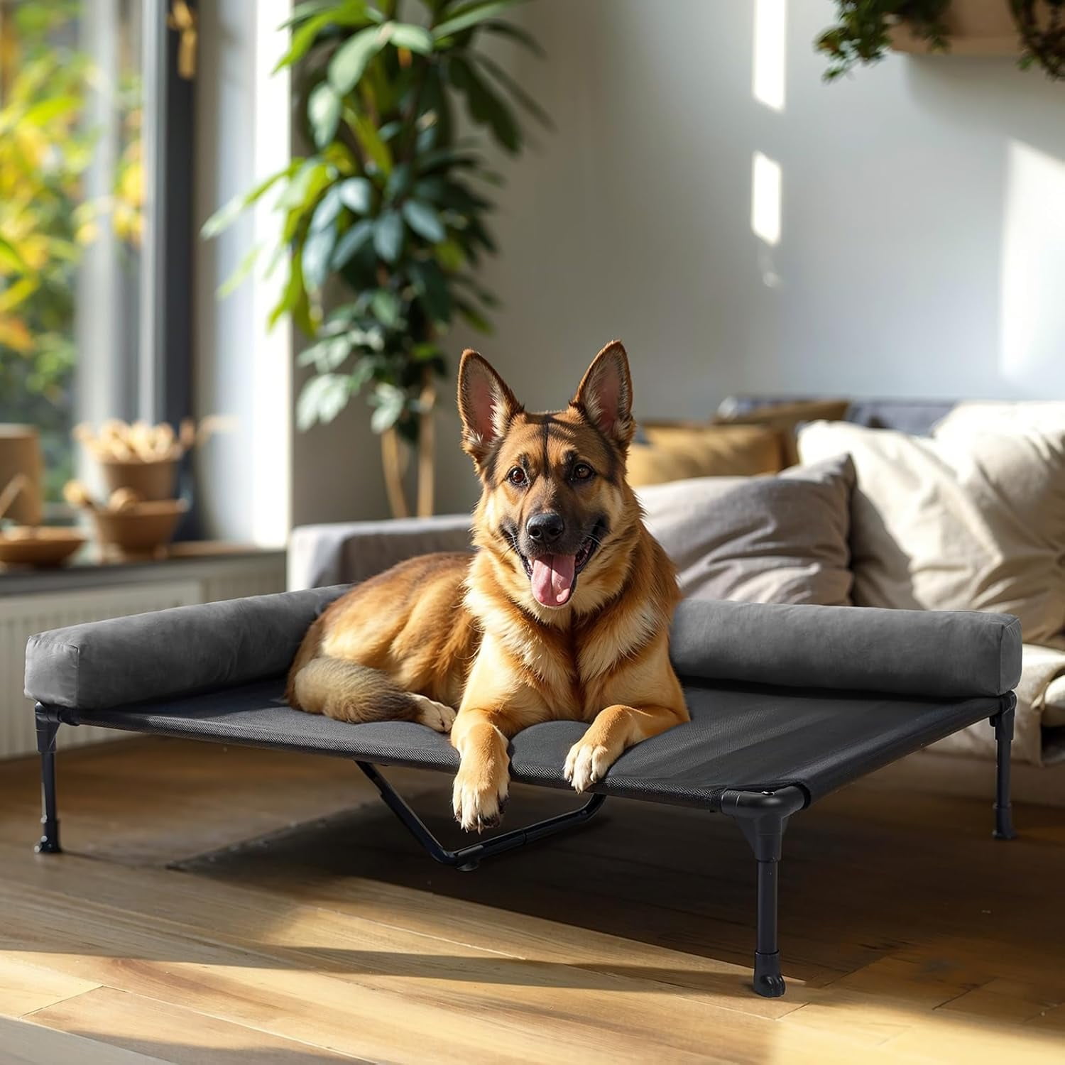 Veehoo Elevated Dog Bed-Raised Cooling Outdoor Dog Cot for Large Sized ...