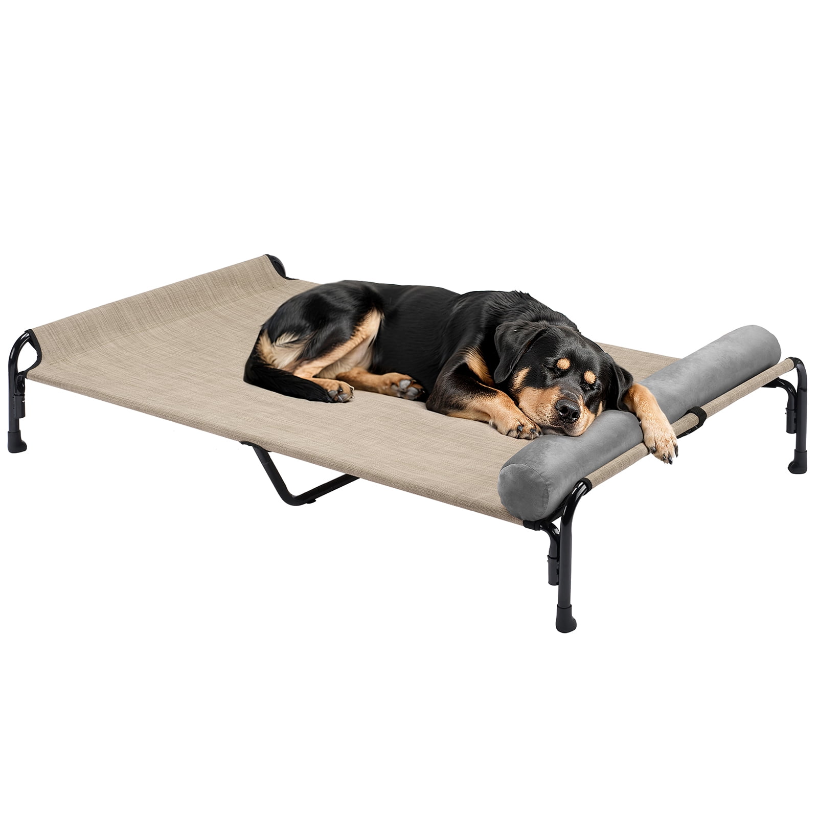 Veehoo Large Elevated Dog Bed, Raised Dog Cot Bed With One-sided ...