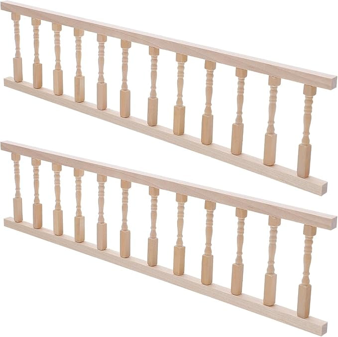 Veemoon 2pcs House Railing Furniture Props Decoration Fence Wooden ...