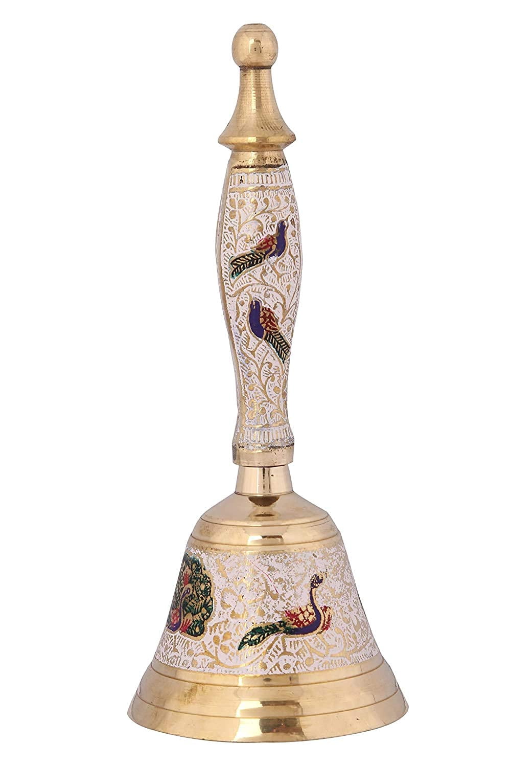 VeenaMEENAKARI Brass Puja Bell for Home Mandir Colourful Jingle Bell ...