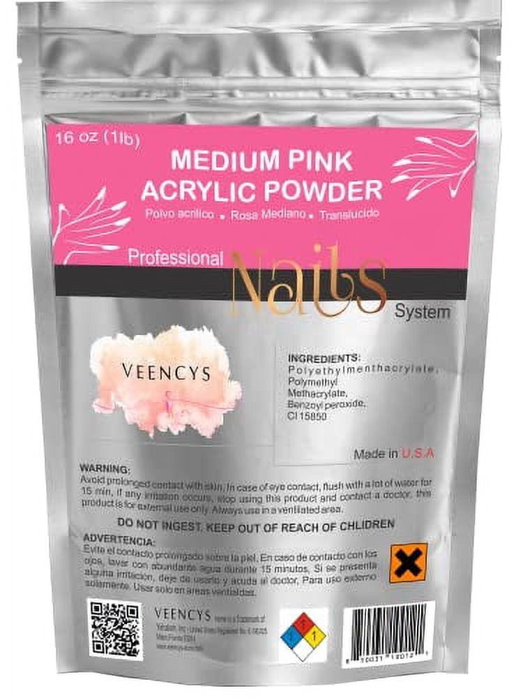 Veencys Acrylic Powder for Nail (16 oz Medium PINK) + Veencys EMA ...