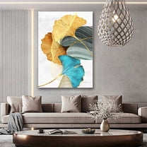 Clearance！ Bifavgk Abstract Wall Art Painting Blue Green Yellow Gold ...