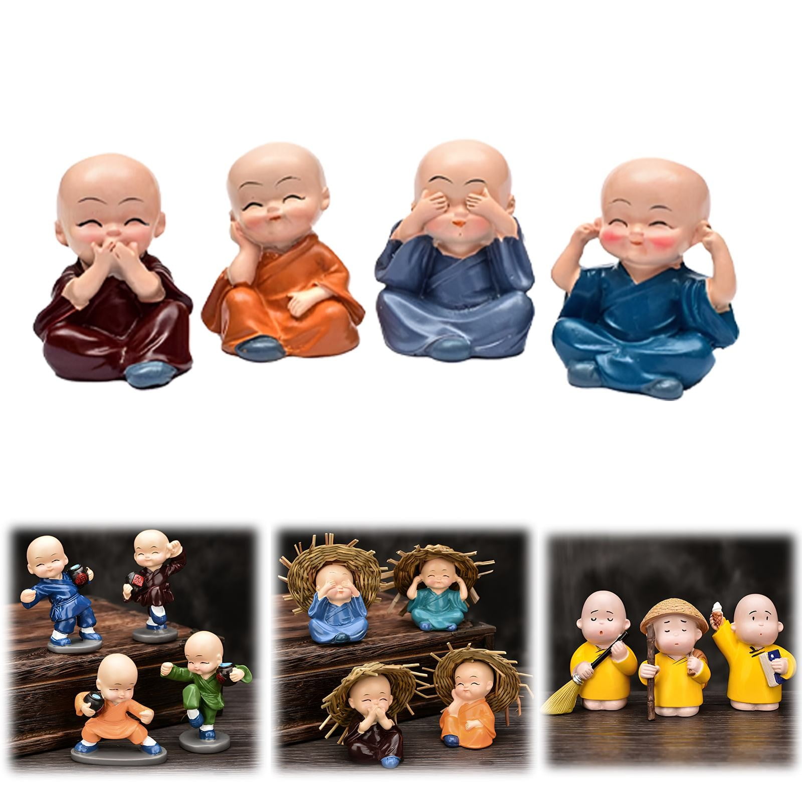 Veeogra Clearance Items,Home Decor,Four Monks Decoration Cute Little ...