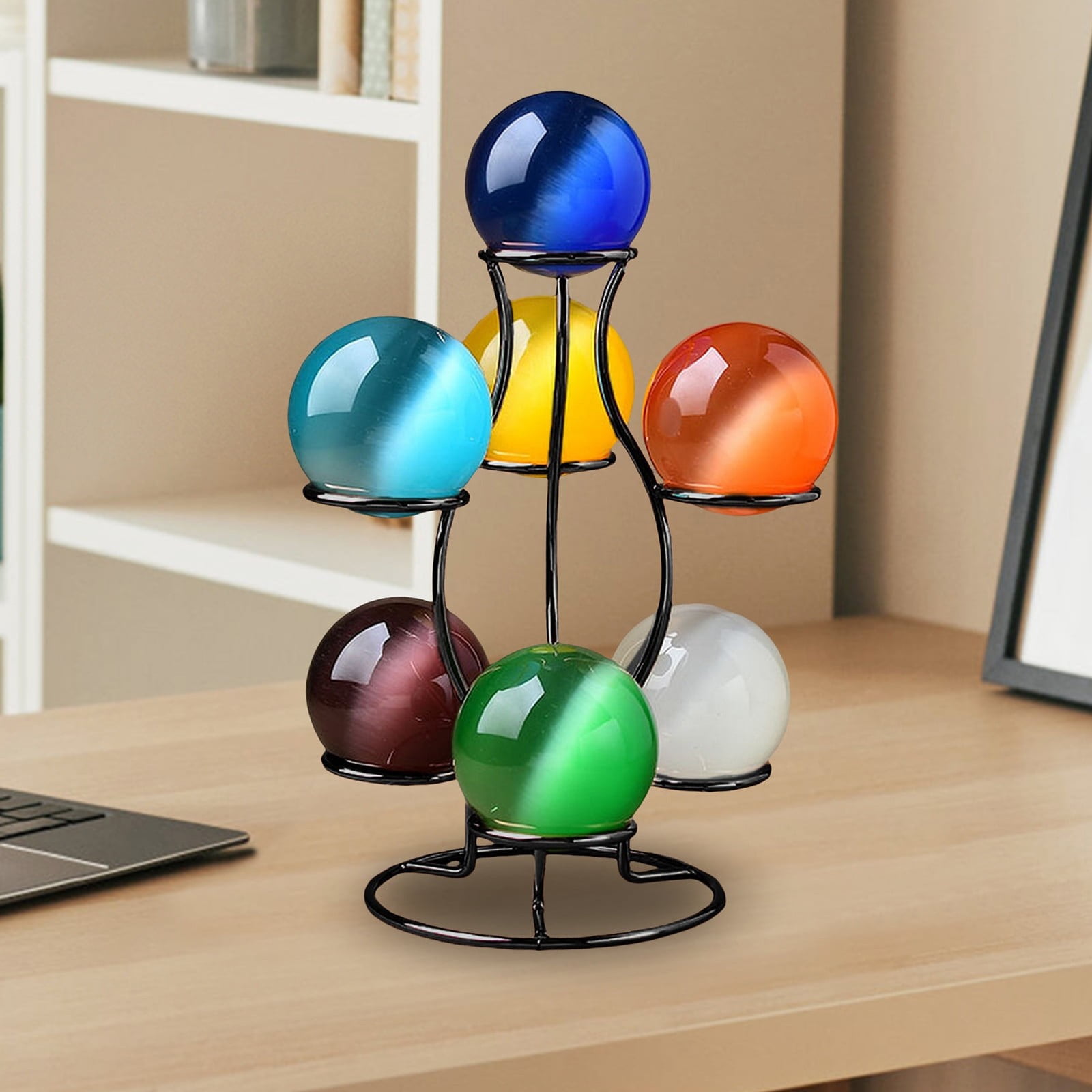 Veeogra Sphere Metal Display Stand 7 Faux Decorative Glass Fortune ...