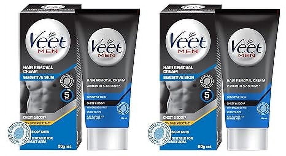 Veet Hair Removal Cream for Men, Sensitive Skin - 50g (Pack of 2 ...