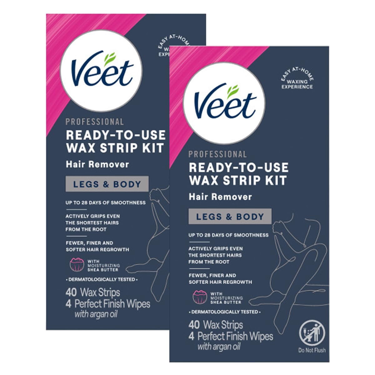 Veet, Hair Removal Wax Strips, 40 Count, For Legs & Body - Walmart.com