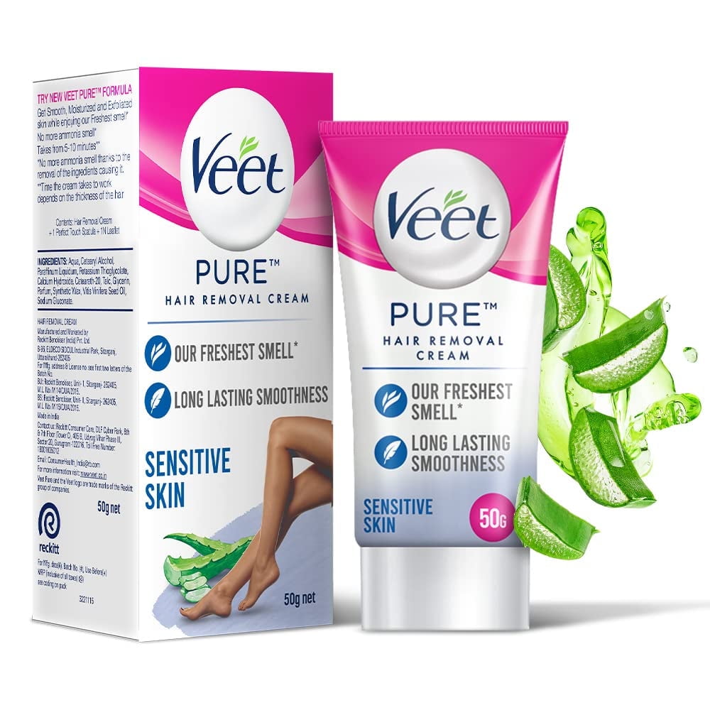 Veet Hair Removal Cream, Sensitive Skin, 50g, Legs, Arms, Bikini Line ...