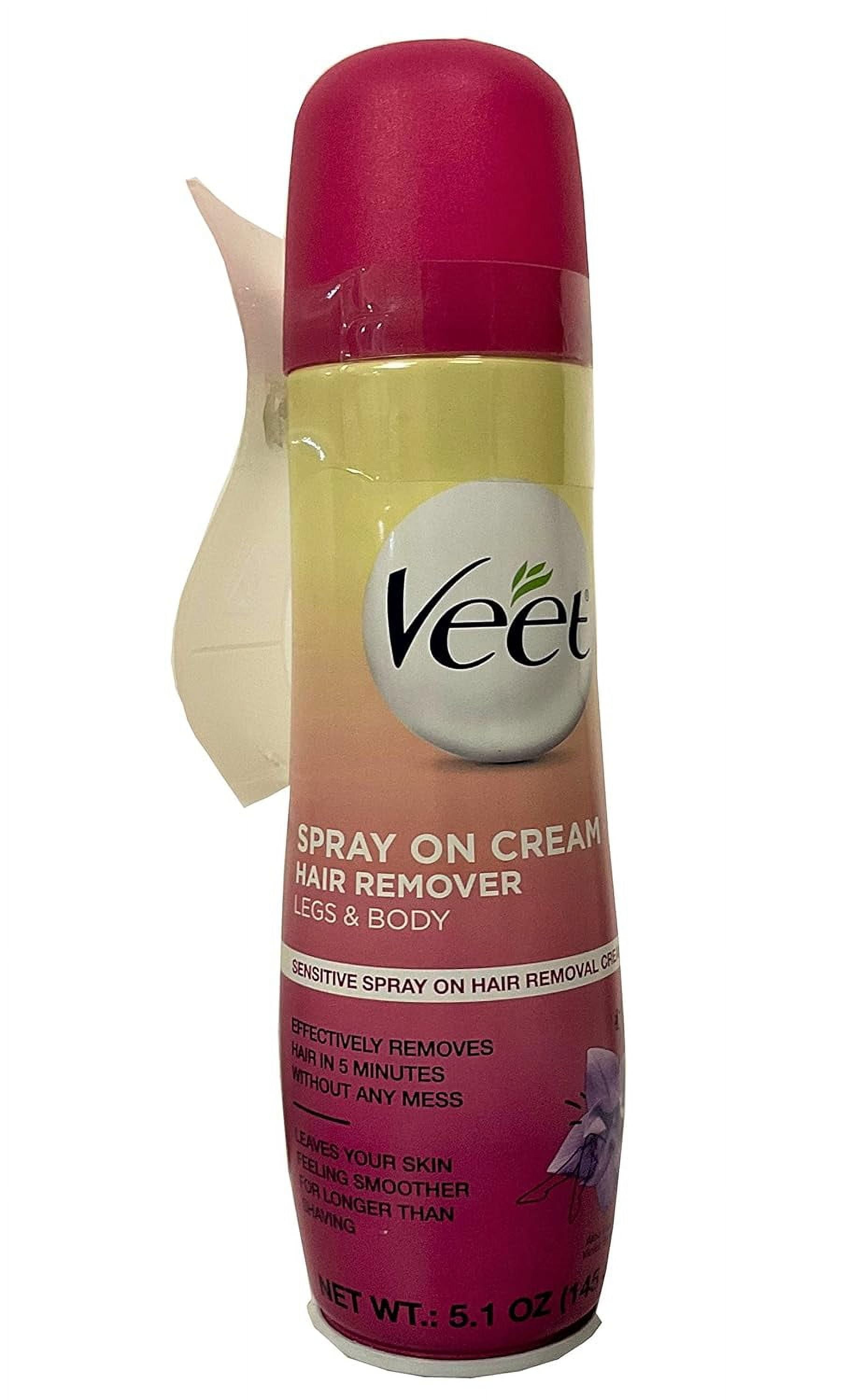 Veet Spray On Hair Removal Cream for Legs & Body, 5.1 Ounce - Walmart.com