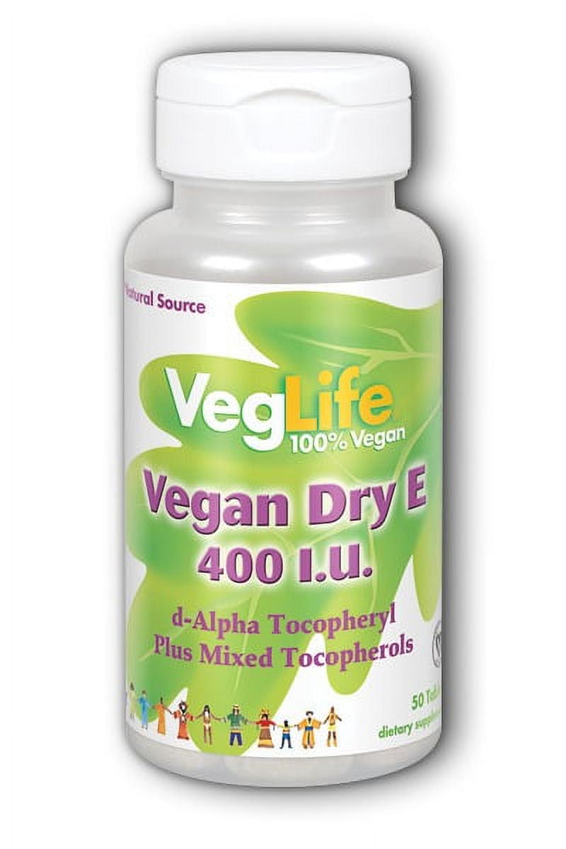 VegLife Dry E Vegan, Tablet (Btl-Plastic) 400IU 50ct - Walmart.com