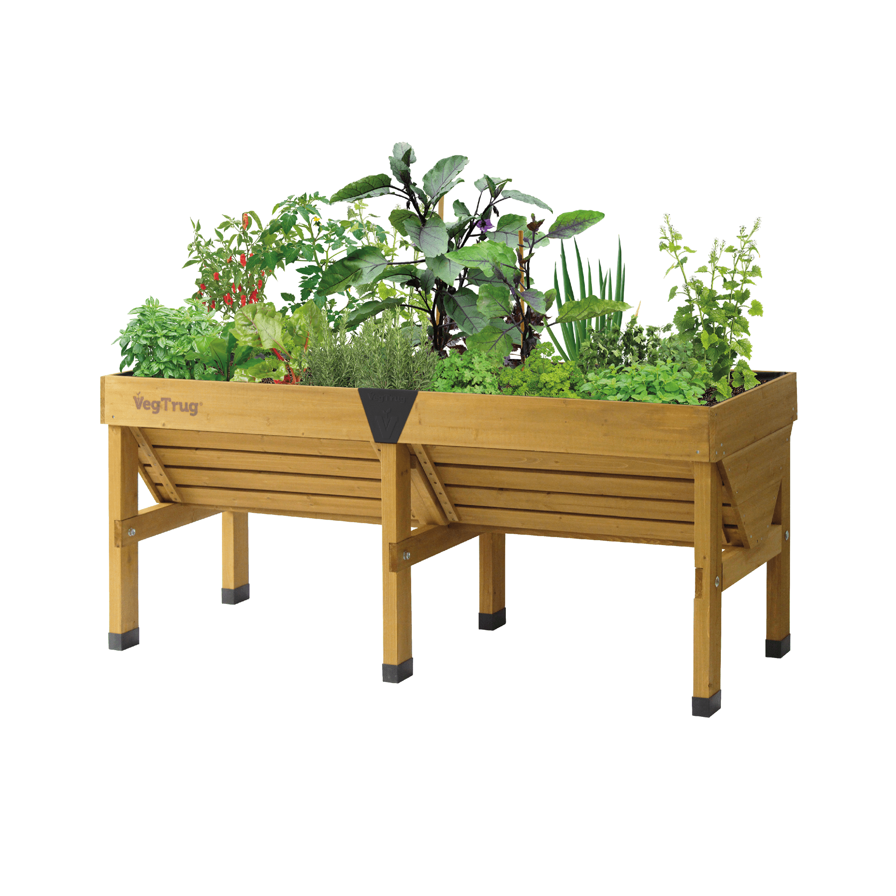 VegTrug Classic Raised Bed Cedar Wood Planter with Segmented Design ...