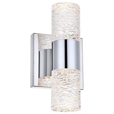 Valetta Integrated LED chip light Chrome Wall Sconce Clear Royal Cut ...