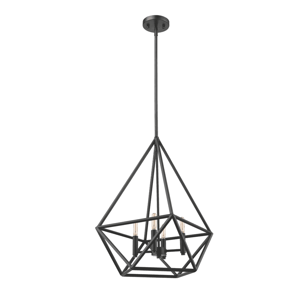 Vivio Lighting Vega Contemporary Dimmable 4-Light LED Matte Black ...