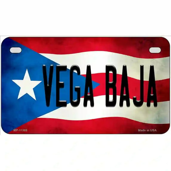 Vega Baja Puerto Rico Flag License Plate Metal Novelty 7" x 4 ...