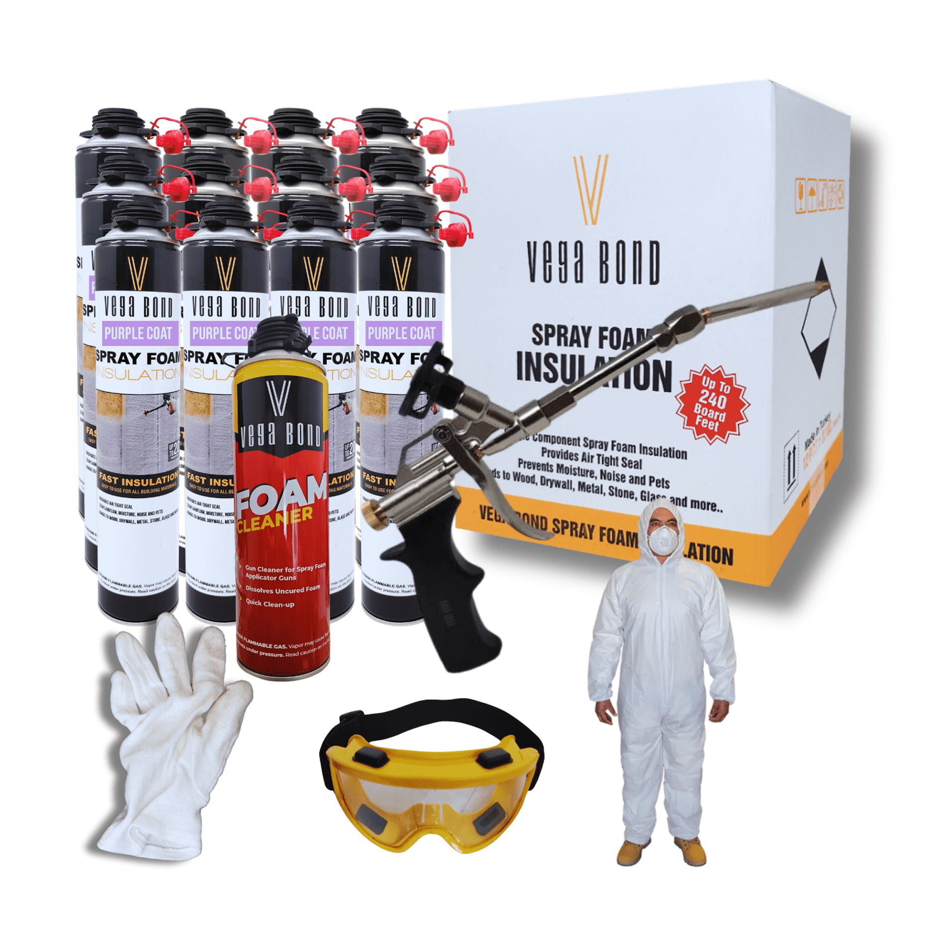 Vega Bond Purplecoat Spray Foam - Single Component, Closed Cell, 240 ...