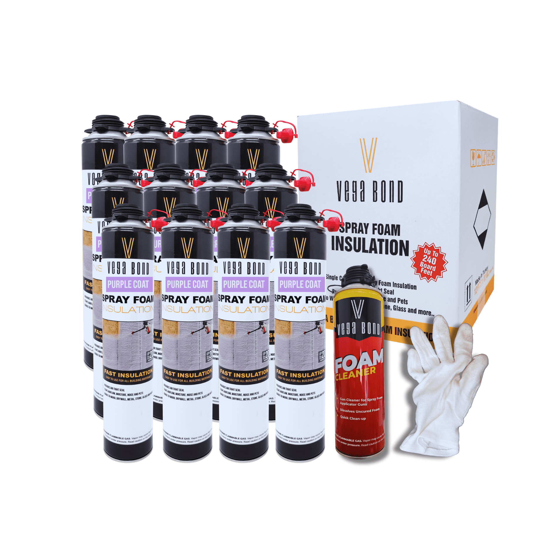 Vega Bond Purplecoat Insulation Spray Foam - 240 BF Coverage, 12-Packs ...