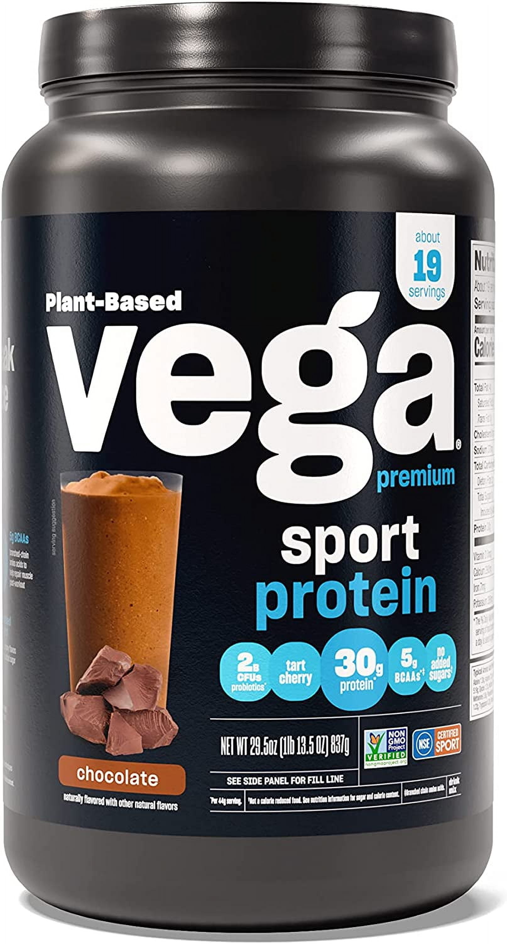 Vega Premium Sport Protein Chocolate Protein Powder, Vegan, Non GMO ...
