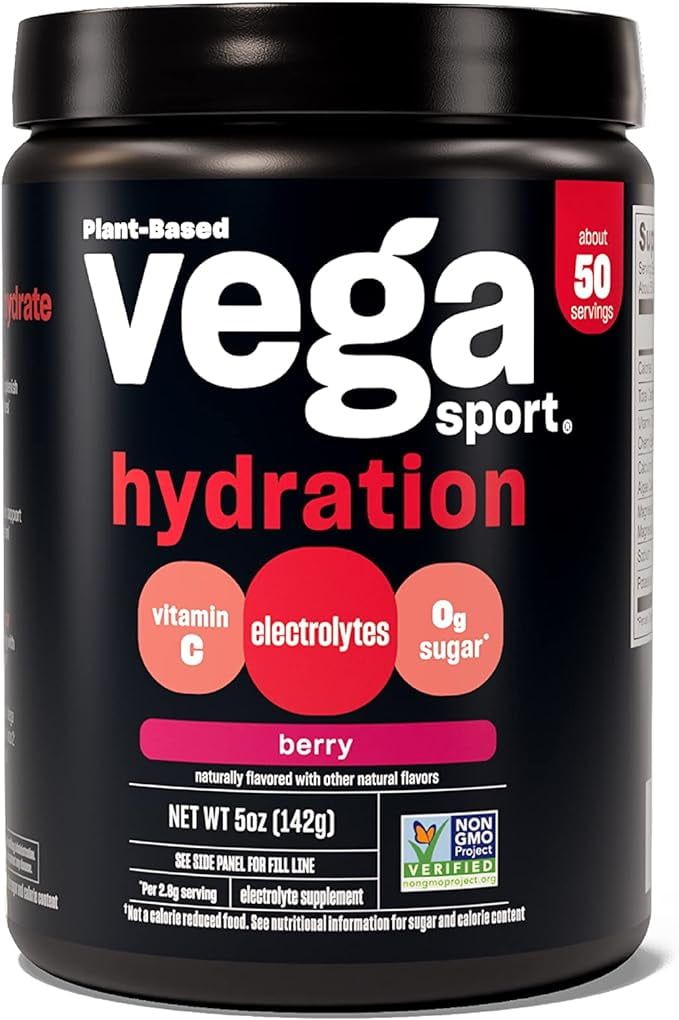 Vega Sport Hydration Electrolyte Powder, Berry - Post Workout Recovery ...
