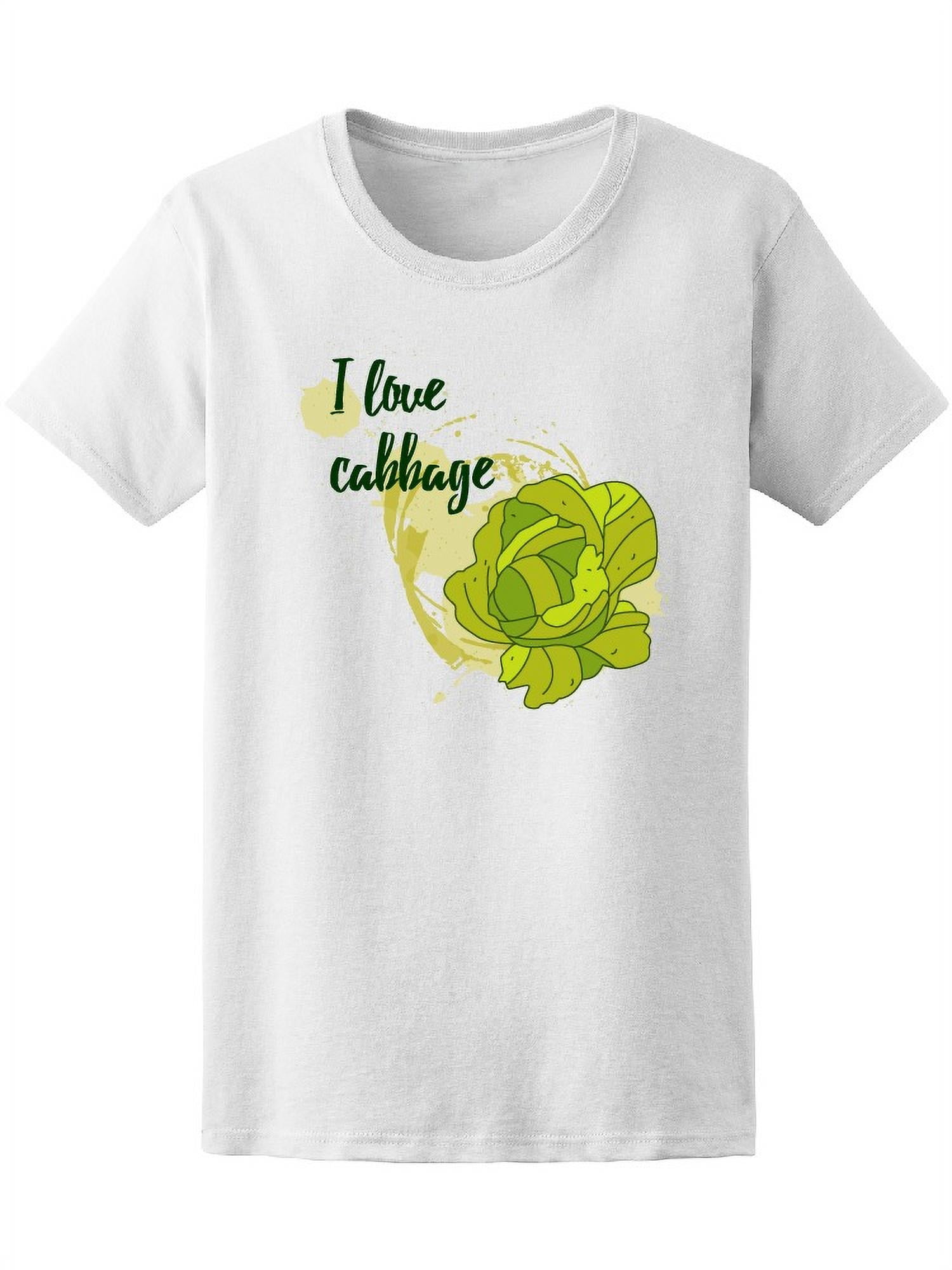 Vegan I Love Cabbage T-Shirt Women -Image by Shutterstock, Female Small ...