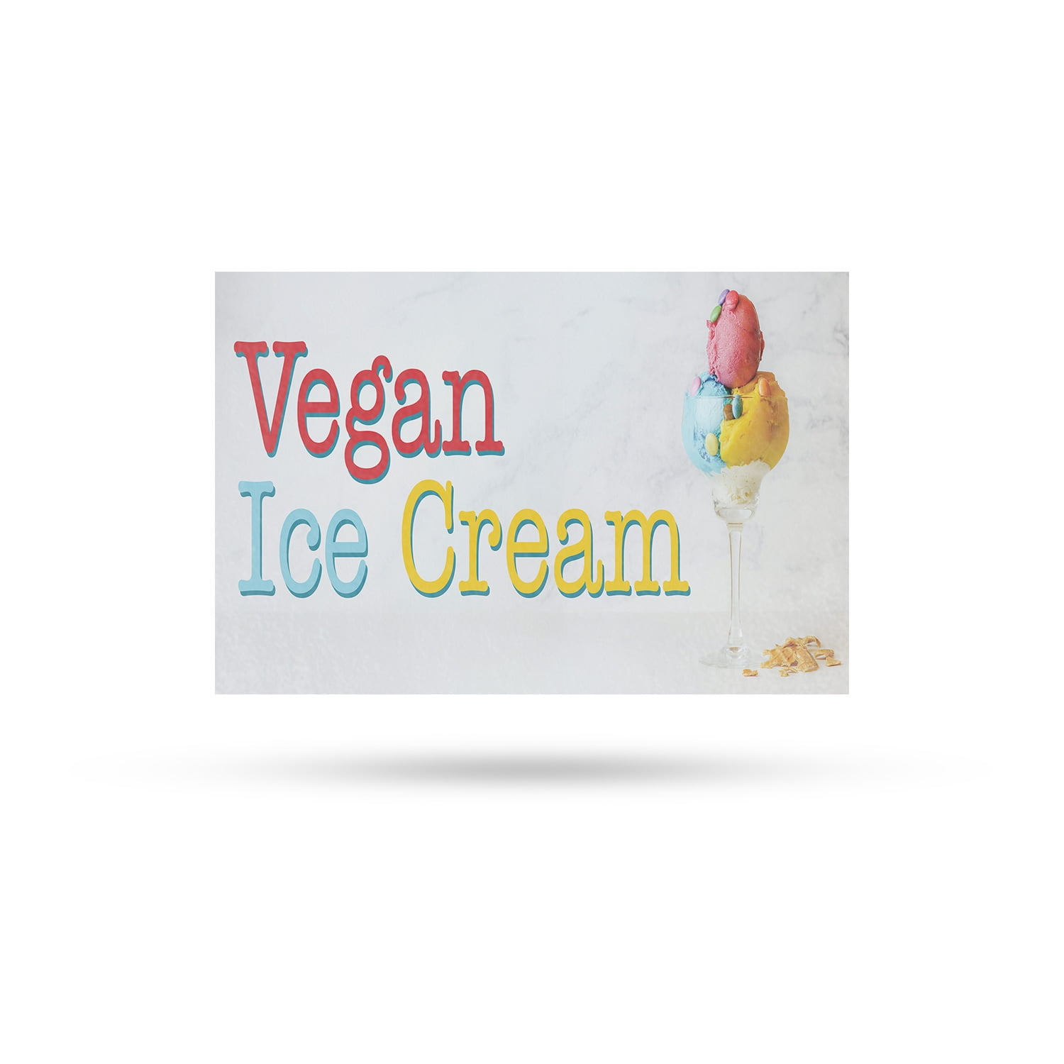 Vegan Ice Cream Vinyl Decal 18 Inch x 24 Inch Weatherproof Heavy-Duty ...