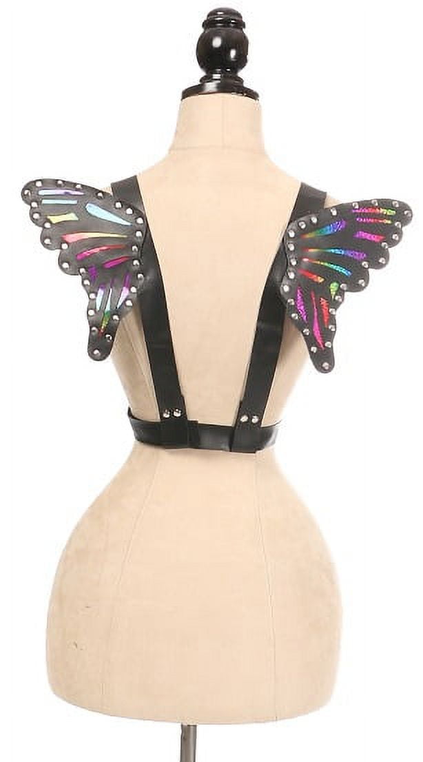 Vegan Leather & Rainbow Small Butterfly Wing Harness - Walmart.com