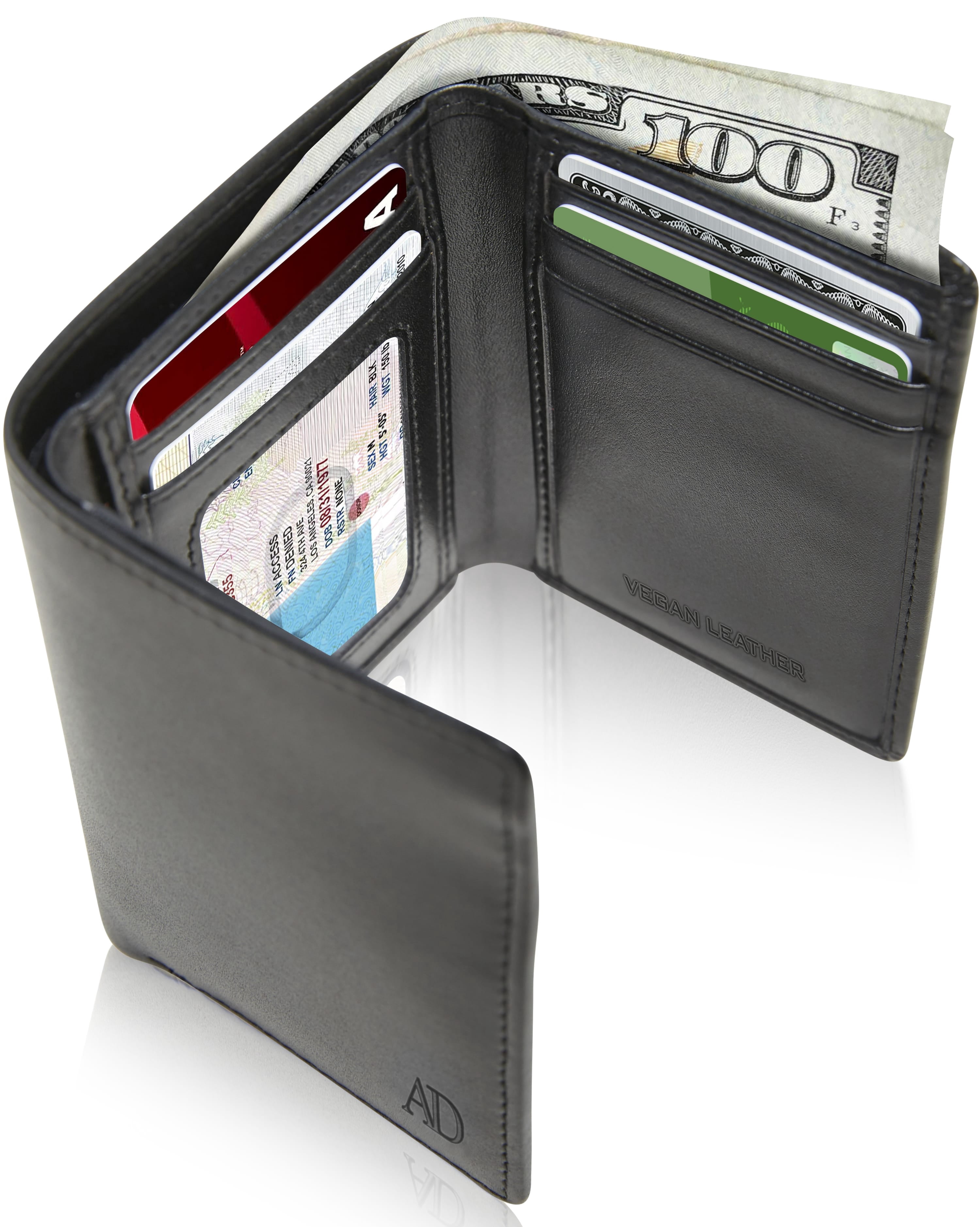 Vegan Leather Trifold Wallets for Men - Cruelty Free Mens Wallet with ...