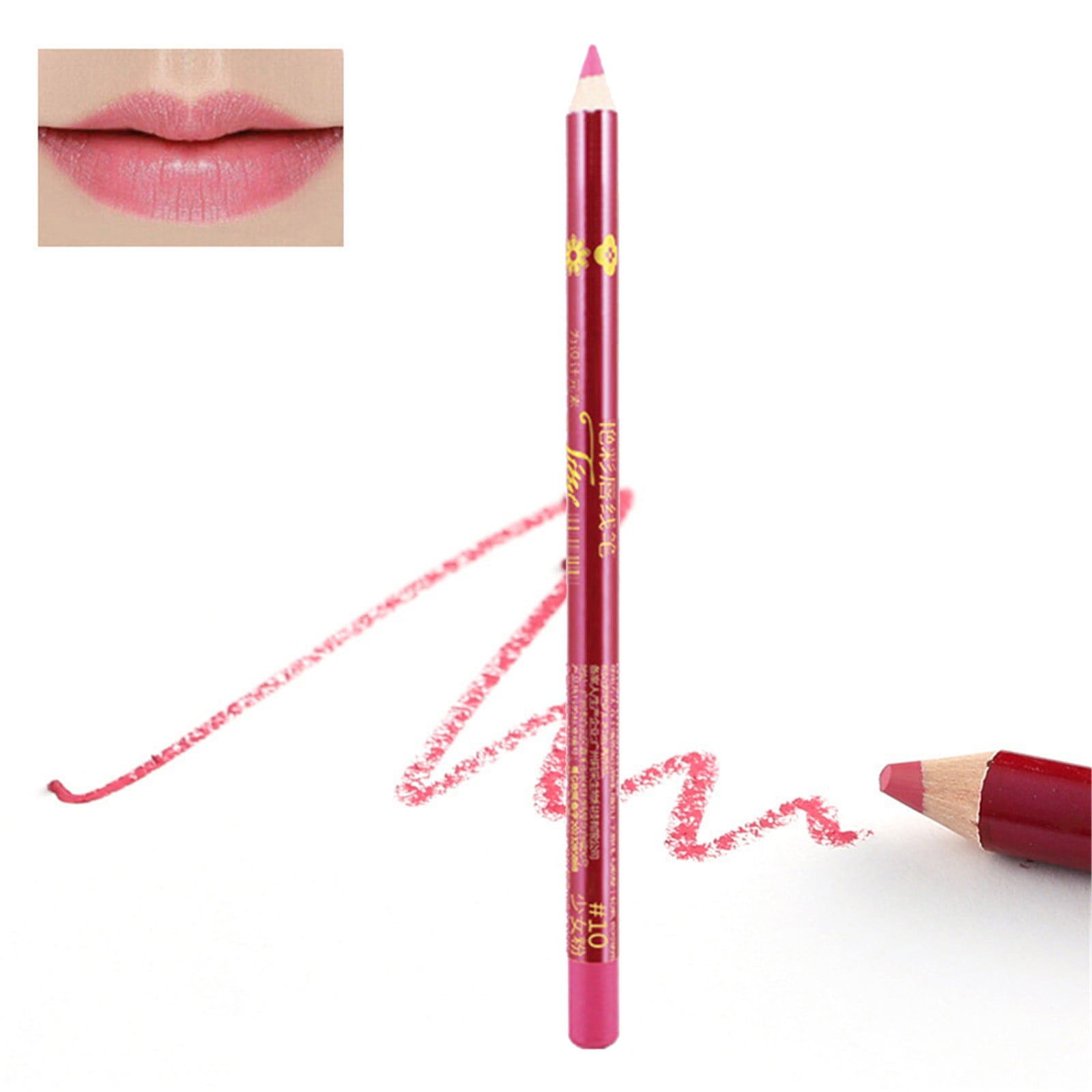 Vegan Long-Lasting Lip Liner Set, Smudge-Proof Waterproof Lip Pencil ...
