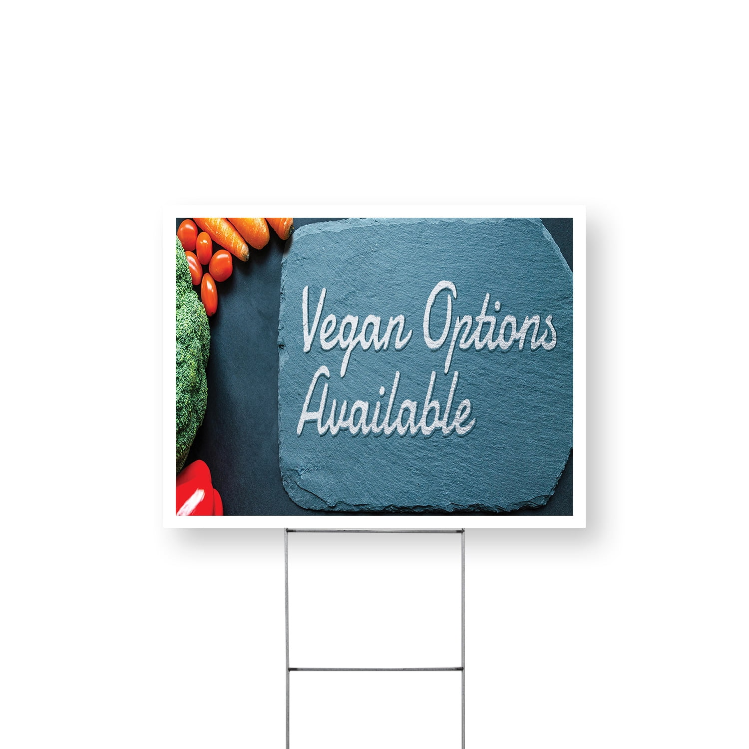 Vegan Options Available Yard Sign 18 Inch x 24 Inch Double Sided ...