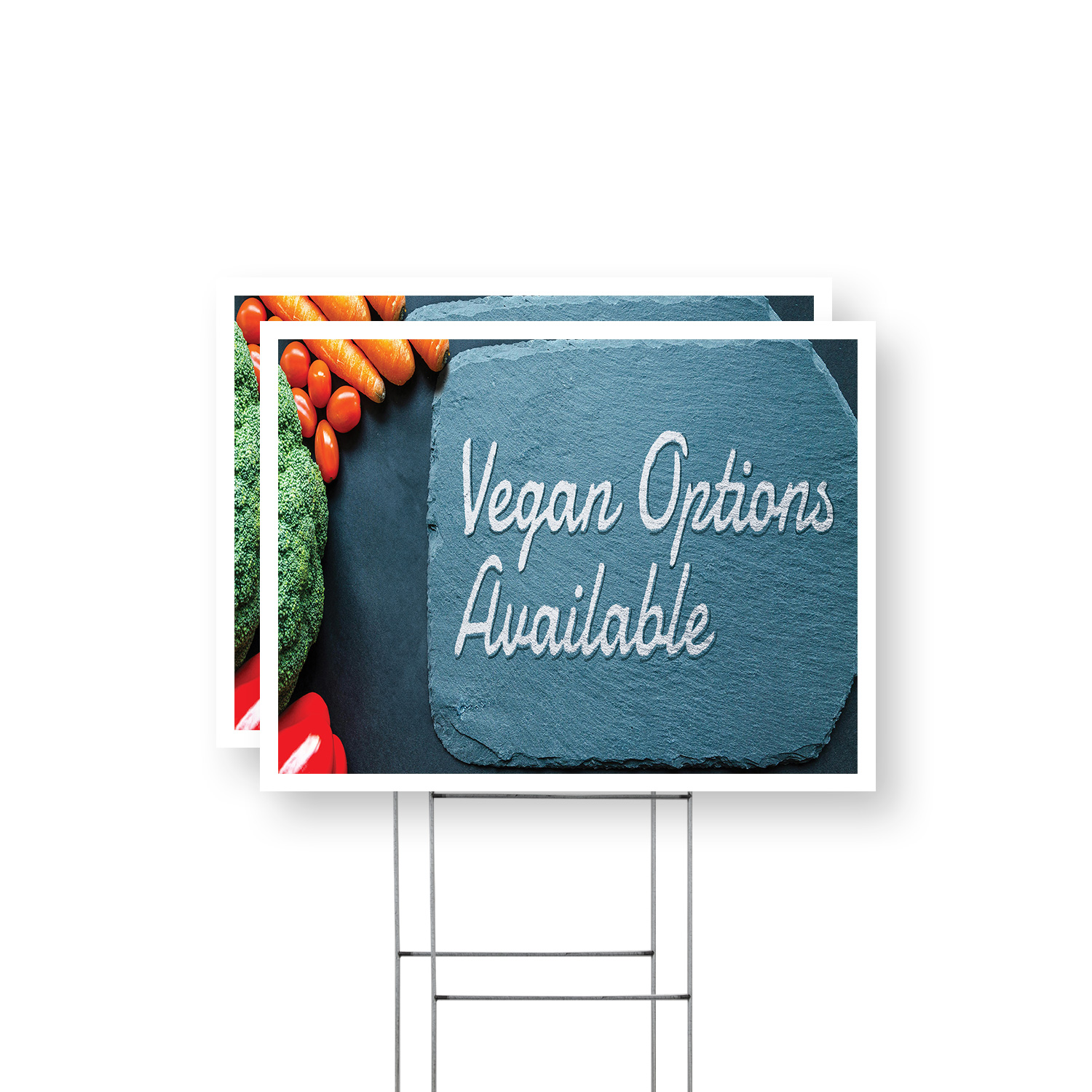 Vegan Options Available Yard Sign 2 Pack of 18 Inch x 24 Inch Single ...