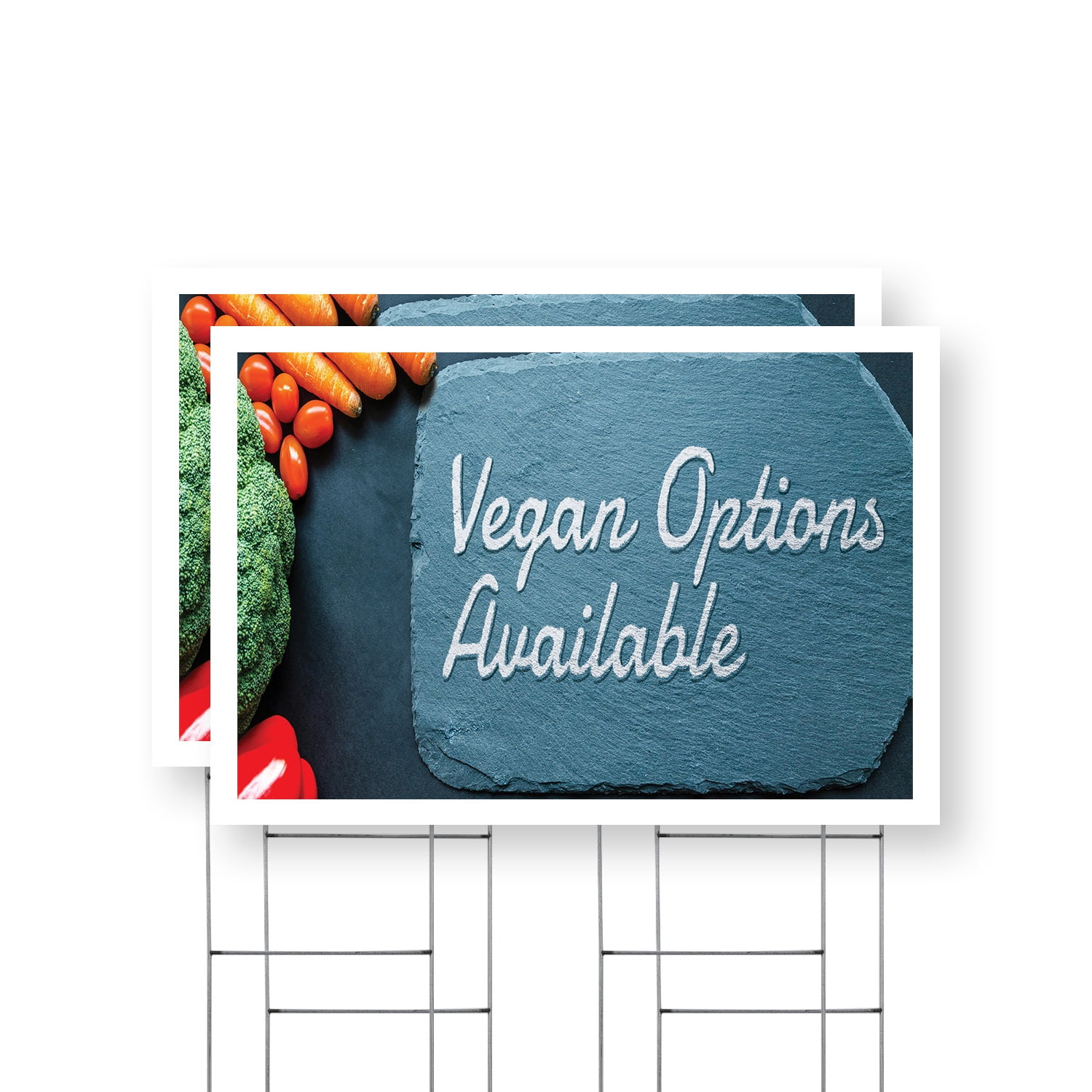 Vegan Options Available Yard Sign 2 Pack of 24 Inch x 36 Inch Single ...
