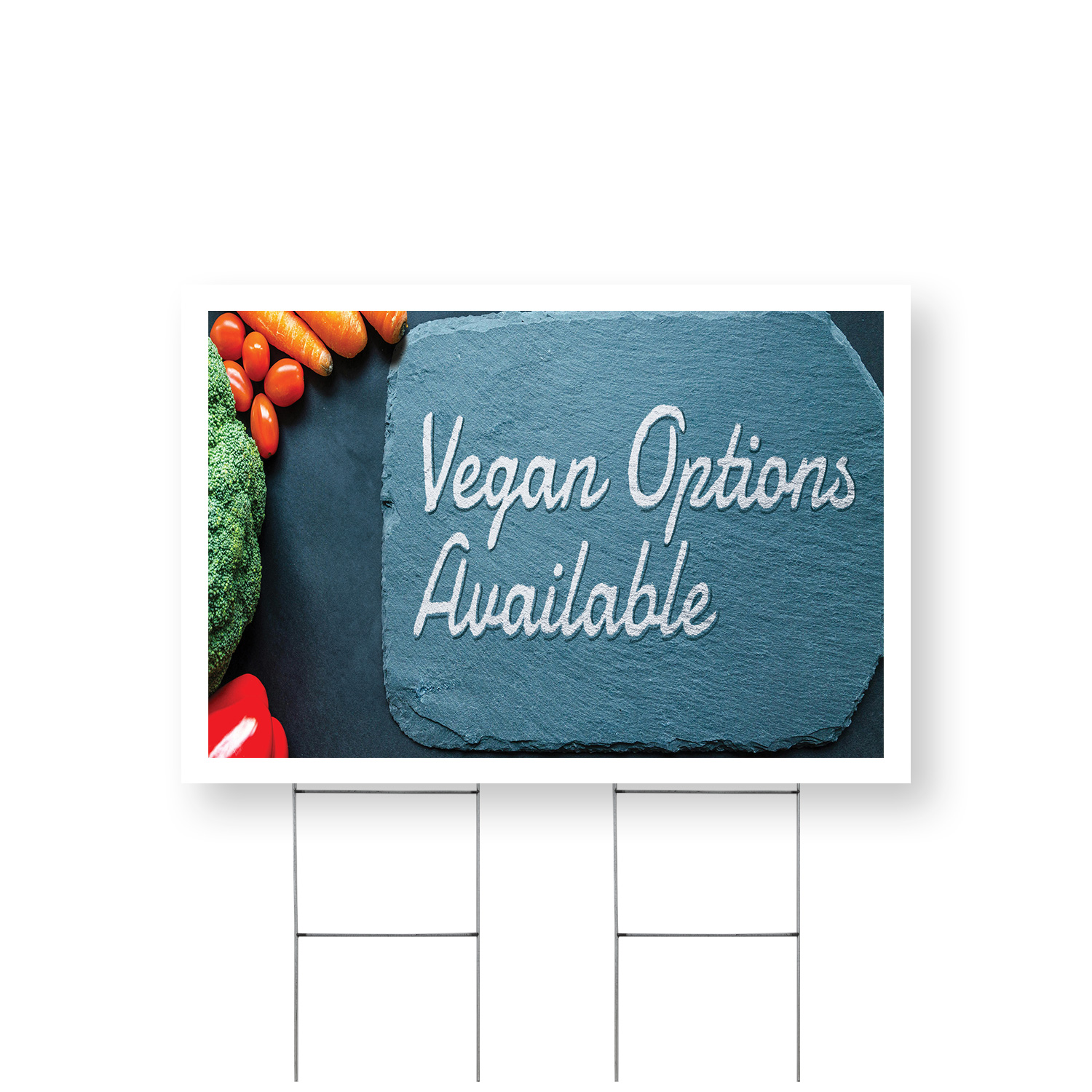 Vegan Options Available Yard Sign 24 Inch x 36 Inch Single Sided ...