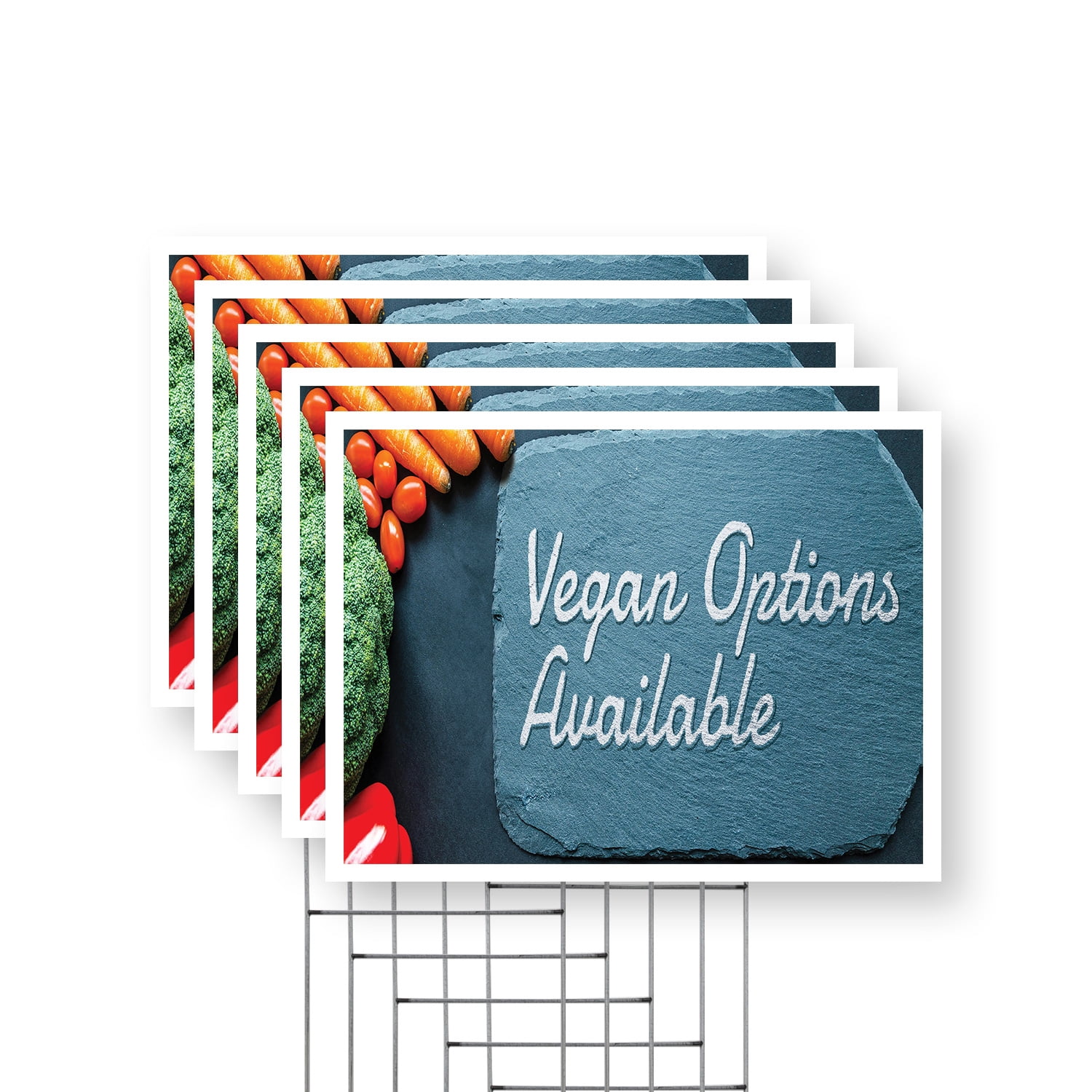 Vegan Options Available Yard Sign 5 Pack of 18 Inch x 24 Inch Single ...