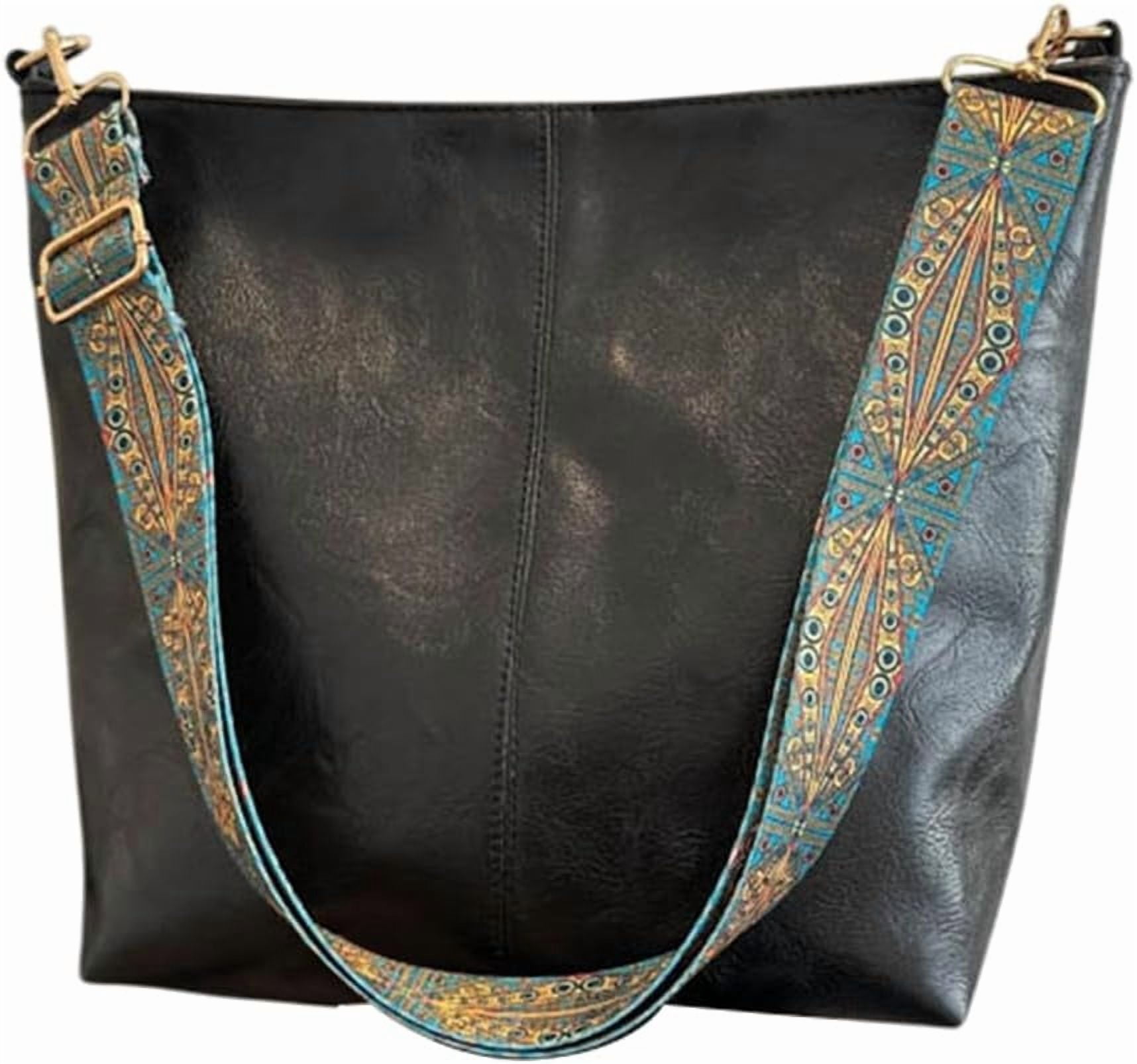 Vegan PU Leather Crossbody Hobo Bag with Zipper Black Stylish Shoulder ...