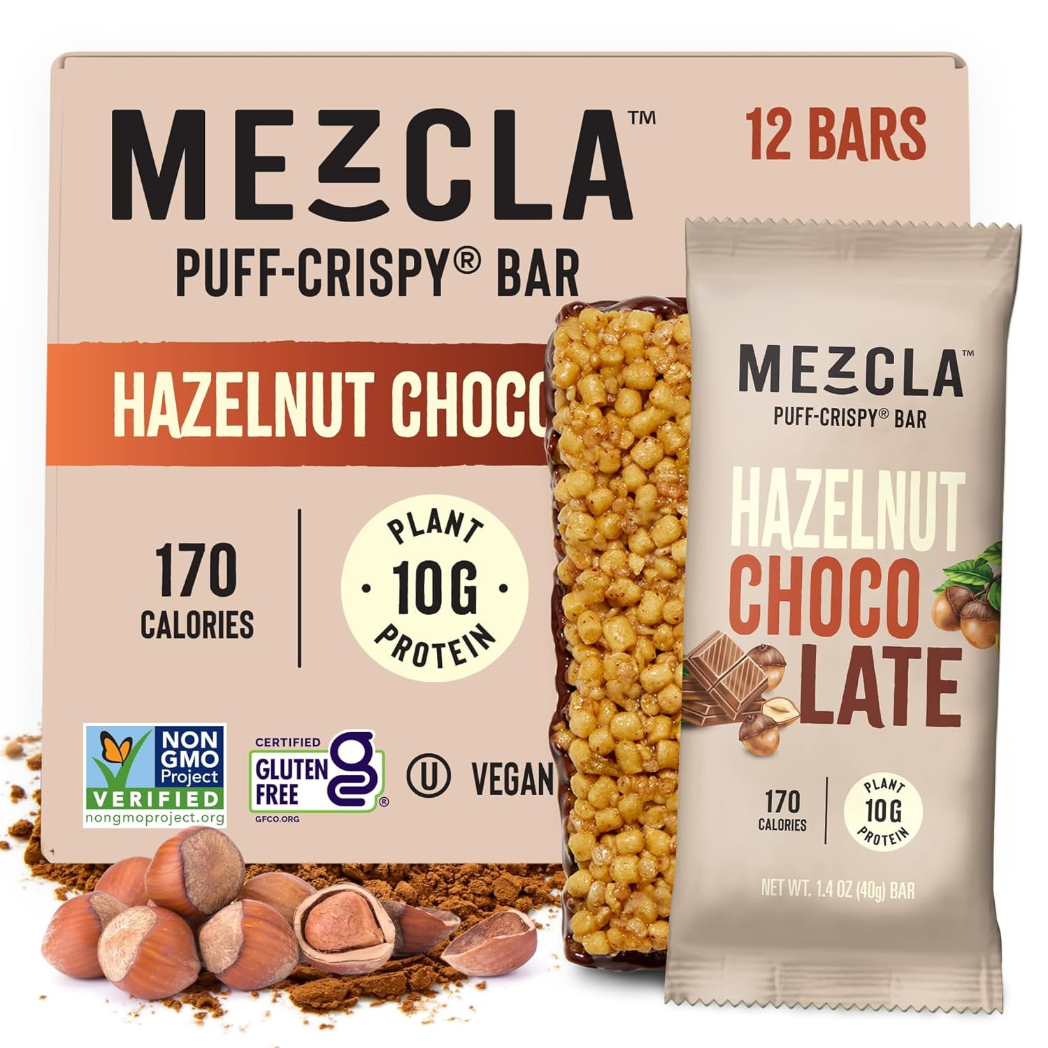 Vegan Protein Bars, Gluten Free Snack Made with Dark Chocolate, Pea ...