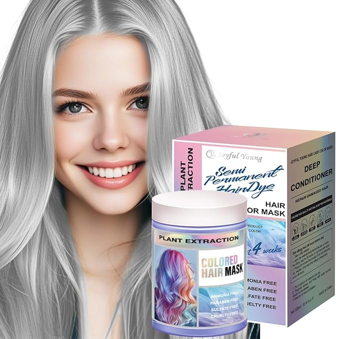 Joyful Young, Vegan Semi Permanent Hair Color Mask, 300 ML, Silver ...